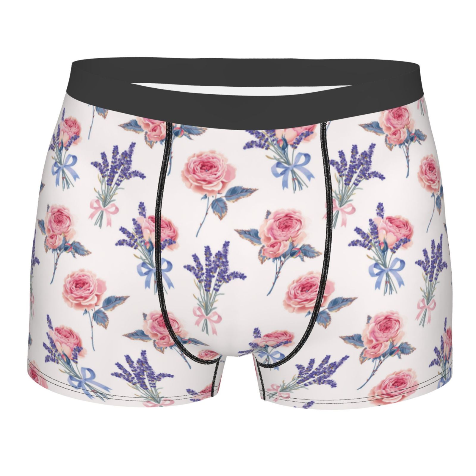 Naloa Lavender Flowers Print Mens Underwear - Boxers for Men, Classic ...
