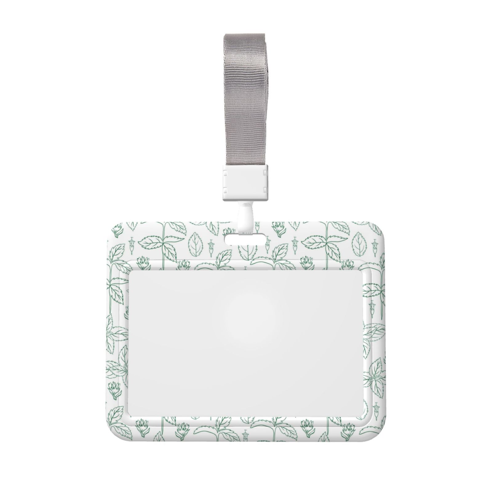 Naloa Leaf Print Card Badge Holder Work Badge Sleeve for Office, School ...