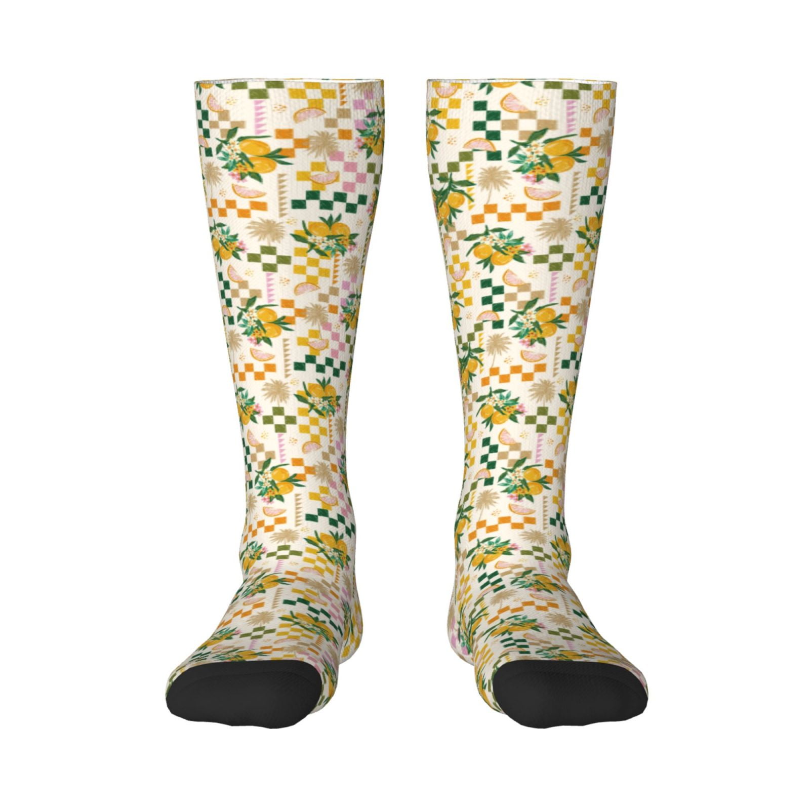 Naloa Lemon Thigh High Socks Extra Long Stretchy Sock Women Over Knee ...