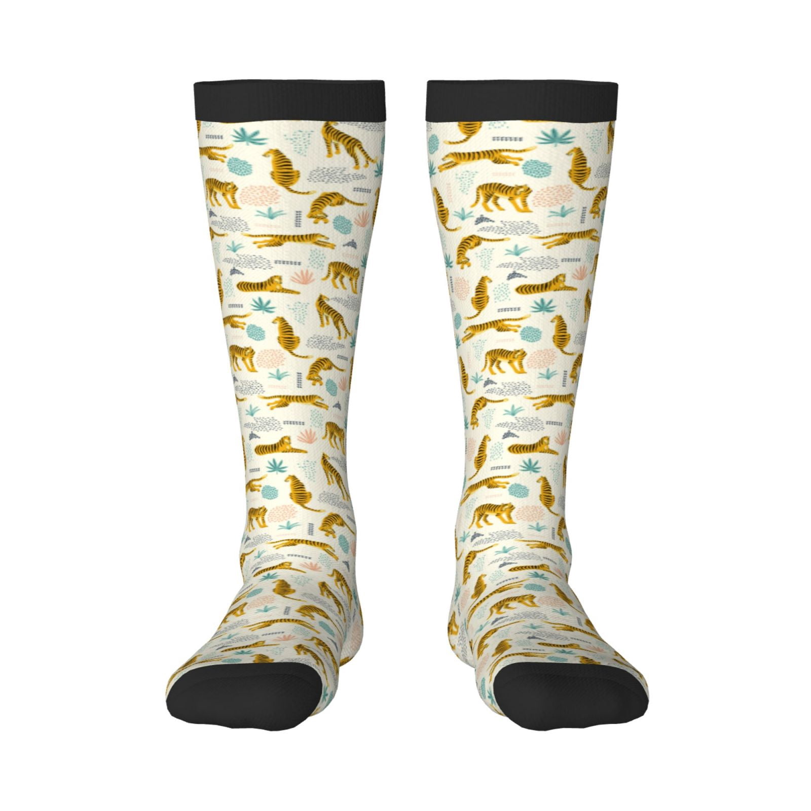 Naloa Leopard Print Thigh High Socks Extra Long Stretchy Sock Women ...