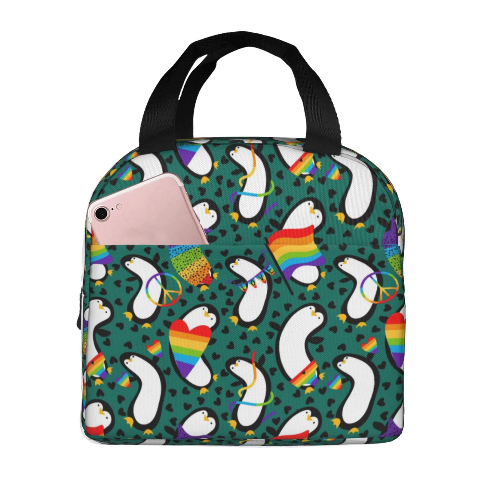 Naloa Lgbt Penguin Print Lunch Box for Women Men,Insulated Lunch Bag ...