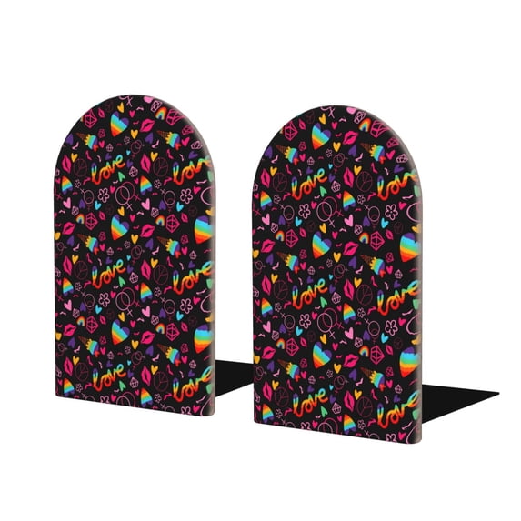 Naloa Lgbt Rainbow For Pride Wood Non-Skid Bookend for Shelves,Book ...