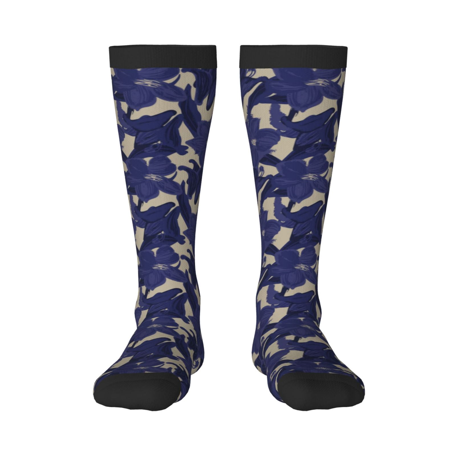 Naloa Lilies Flowers Thigh High Socks Extra Long Stretchy Sock Women ...
