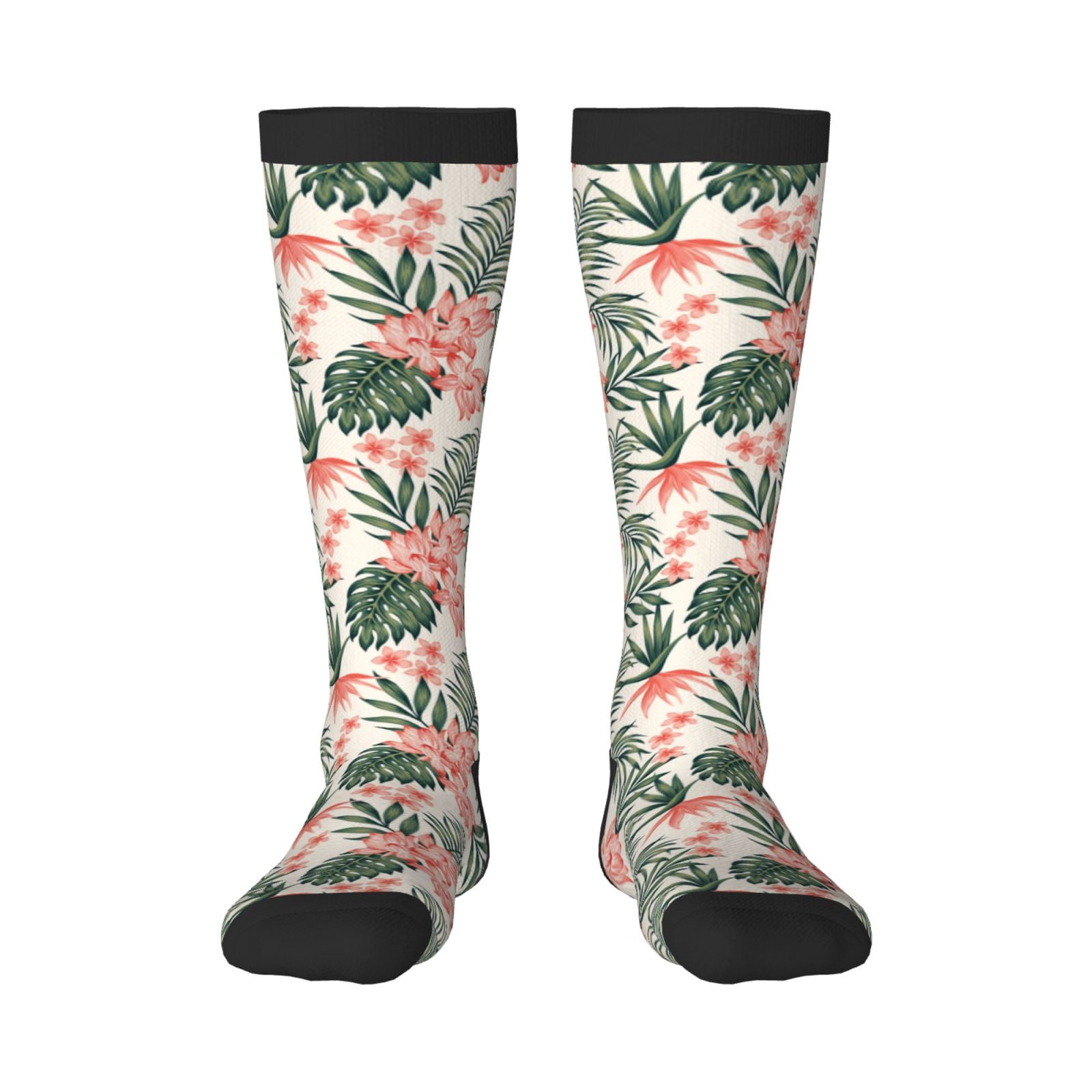 Naloa Lilies Flowers Thigh High Socks Extra Long Stretchy Sock Women ...