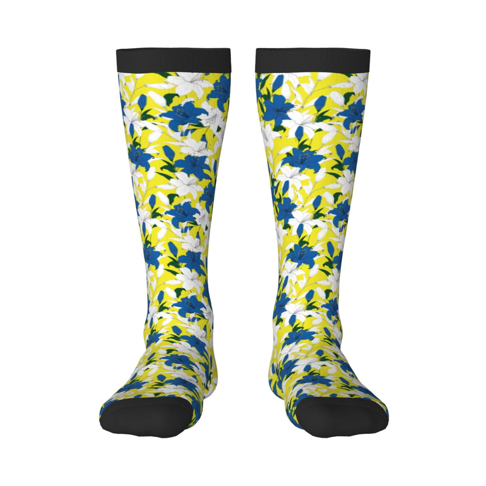 Naloa Lilies Flowers Thigh High Socks Extra Long Stretchy Sock Women ...