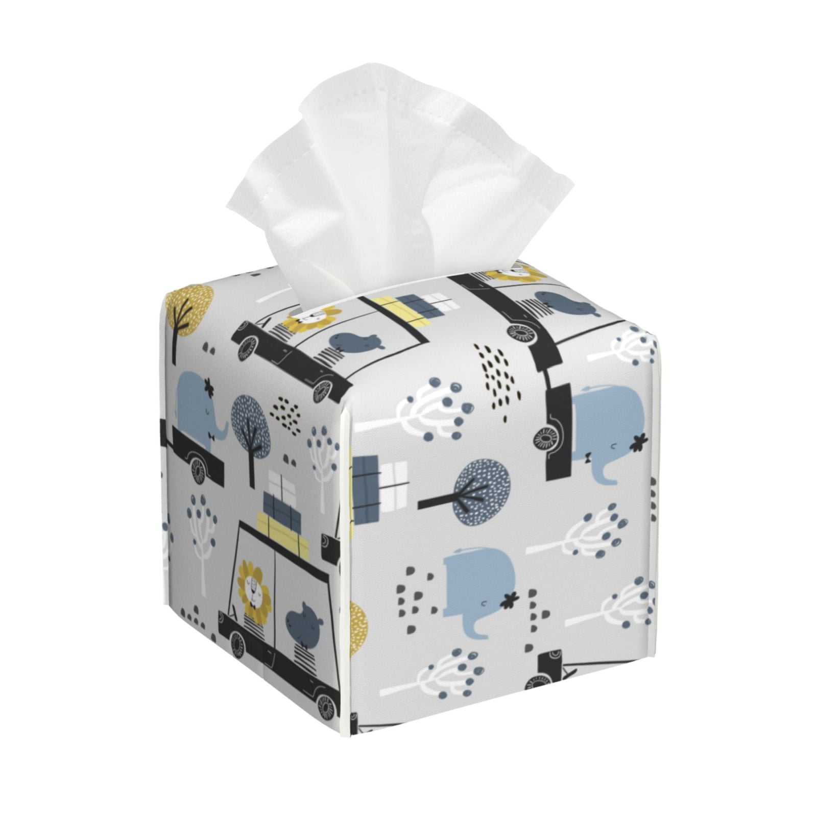 Naloa Lion Hippo Elephant On The Car Tissue Box Cover Leather Tissue ...