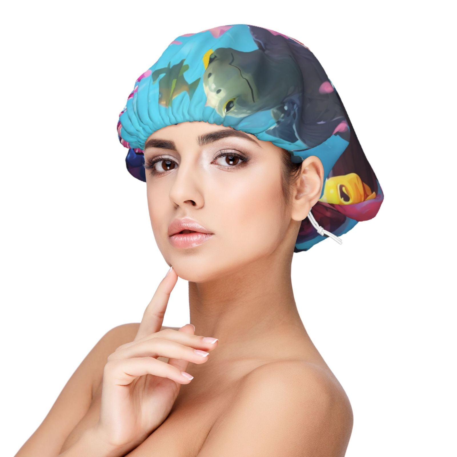 Naloa Lively Cute Turtle Adjustable Hair Bonnet for Sleeping, Hair Wrap ...