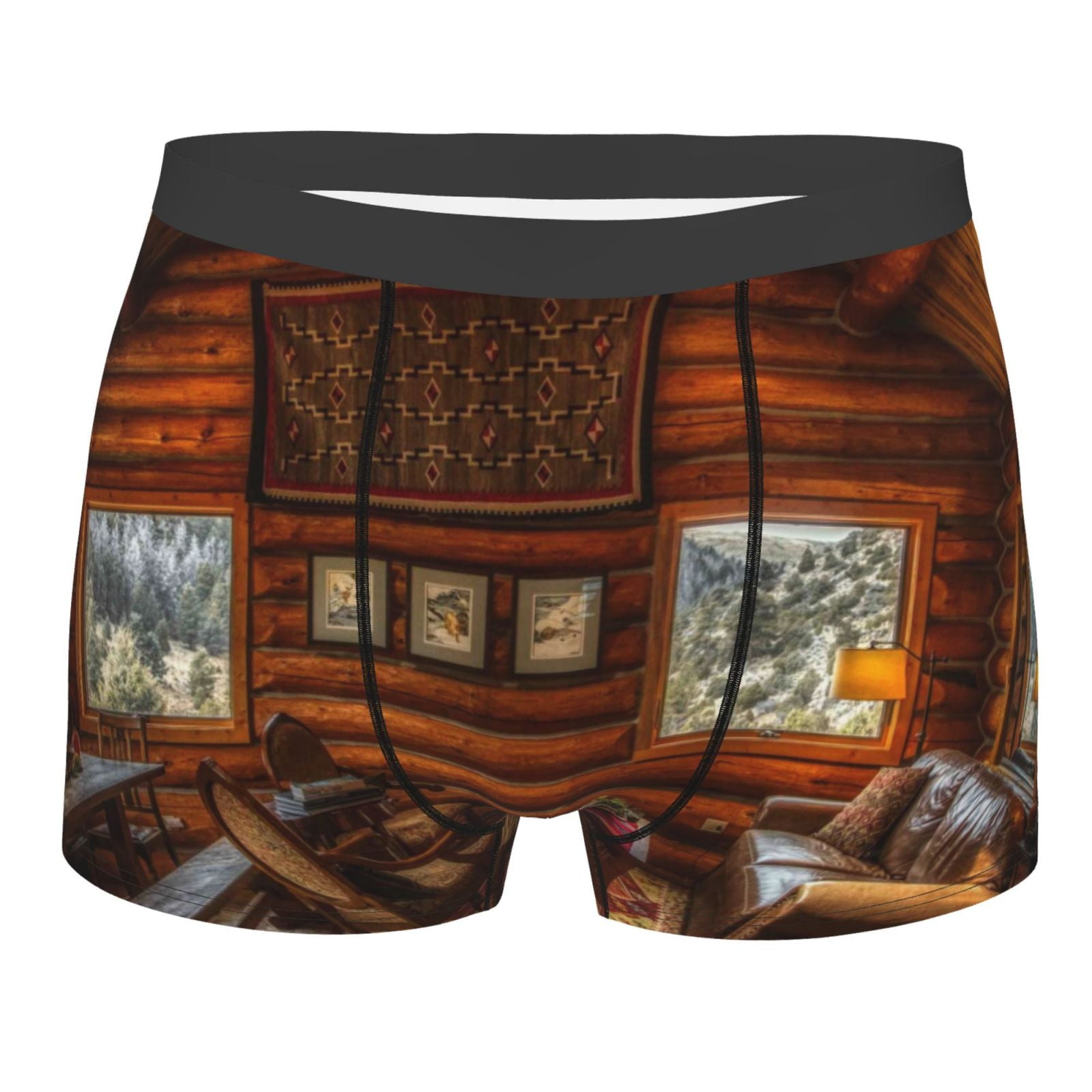 Naloa Log Cabin Inside Print Mens Underwear - Boxers for Men, Classic ...