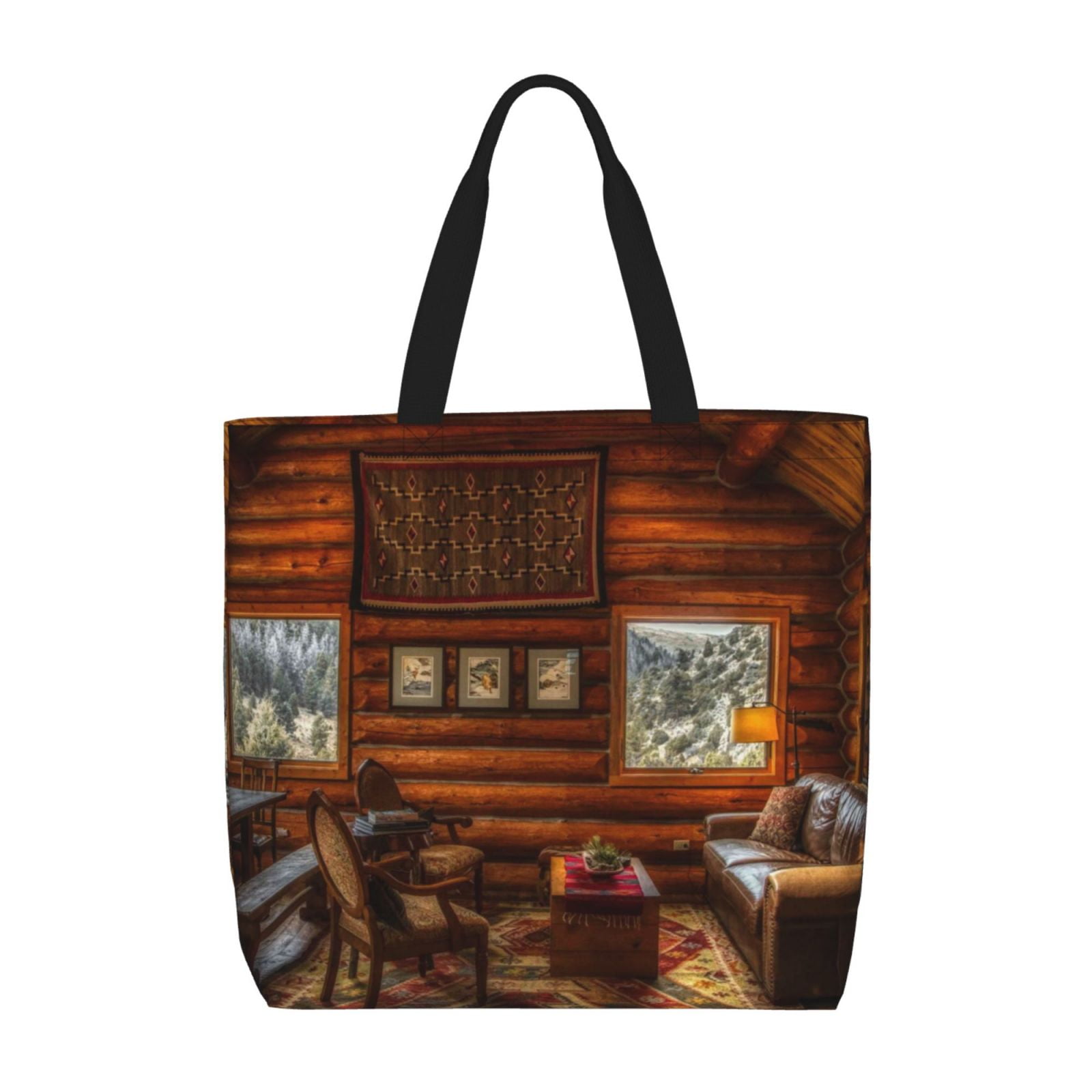 Naloa Log Cabin Inside Tote Bag for Women, Foldable Tote Bag With ...