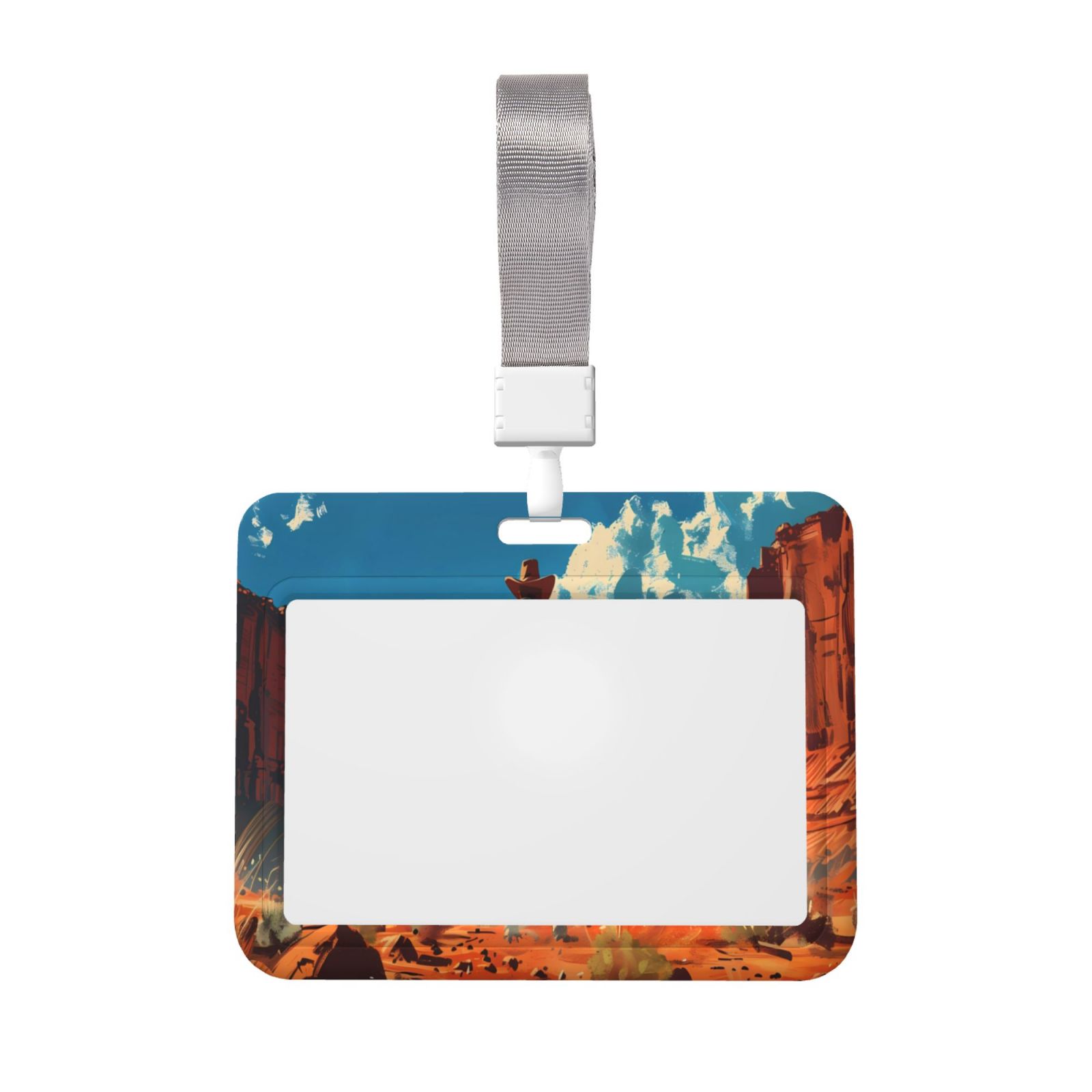 Naloa Lone Cowboy Desert Scene Card Badge Holder Work Badge Sleeve for ...
