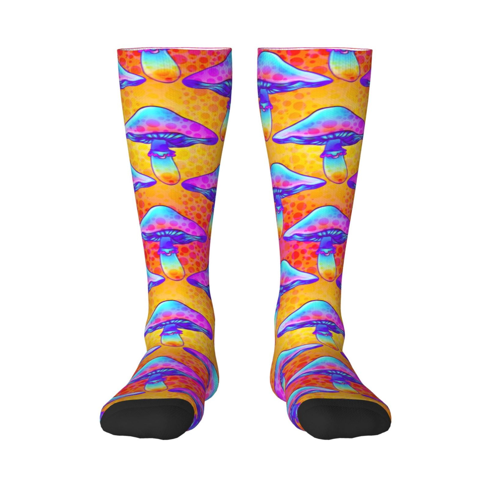 Naloa Magic Mushrooms Thigh High Socks Extra Long Stretchy Sock Women ...
