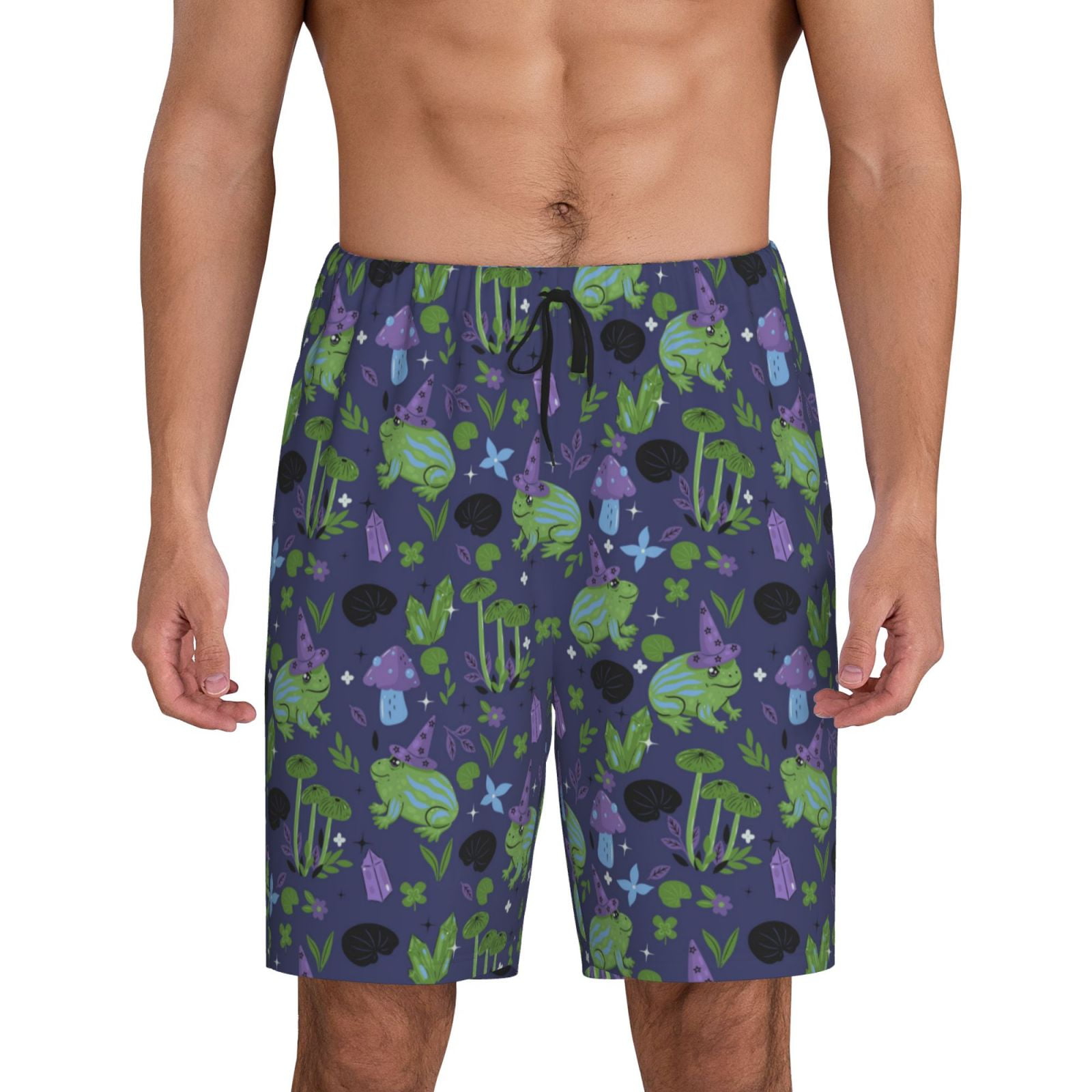 Naloa Magic Toads in Hats Men's Short Pajama Pants, Lounge Comfort ...