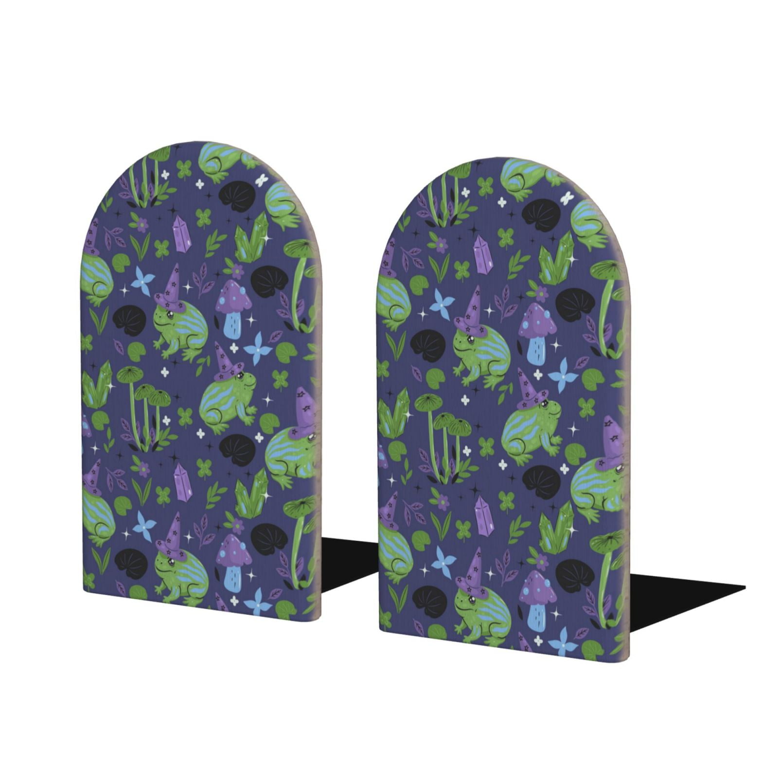 Naloa Magic Toads in Hats Wood Non-Skid Bookend for Shelves,Book Ends ...