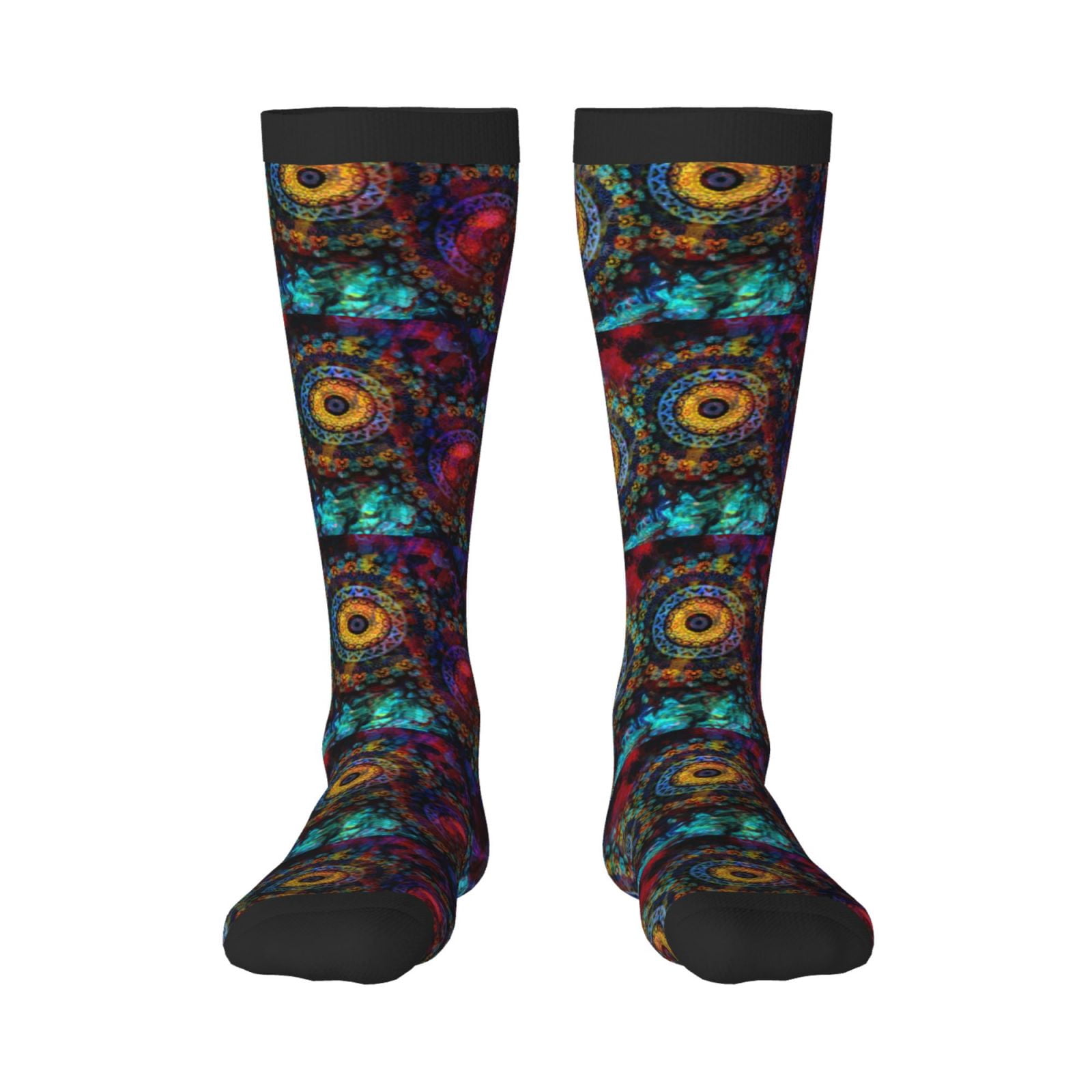Naloa Mandala Colorful Thigh High Socks Extra Long Stretchy Sock Women ...