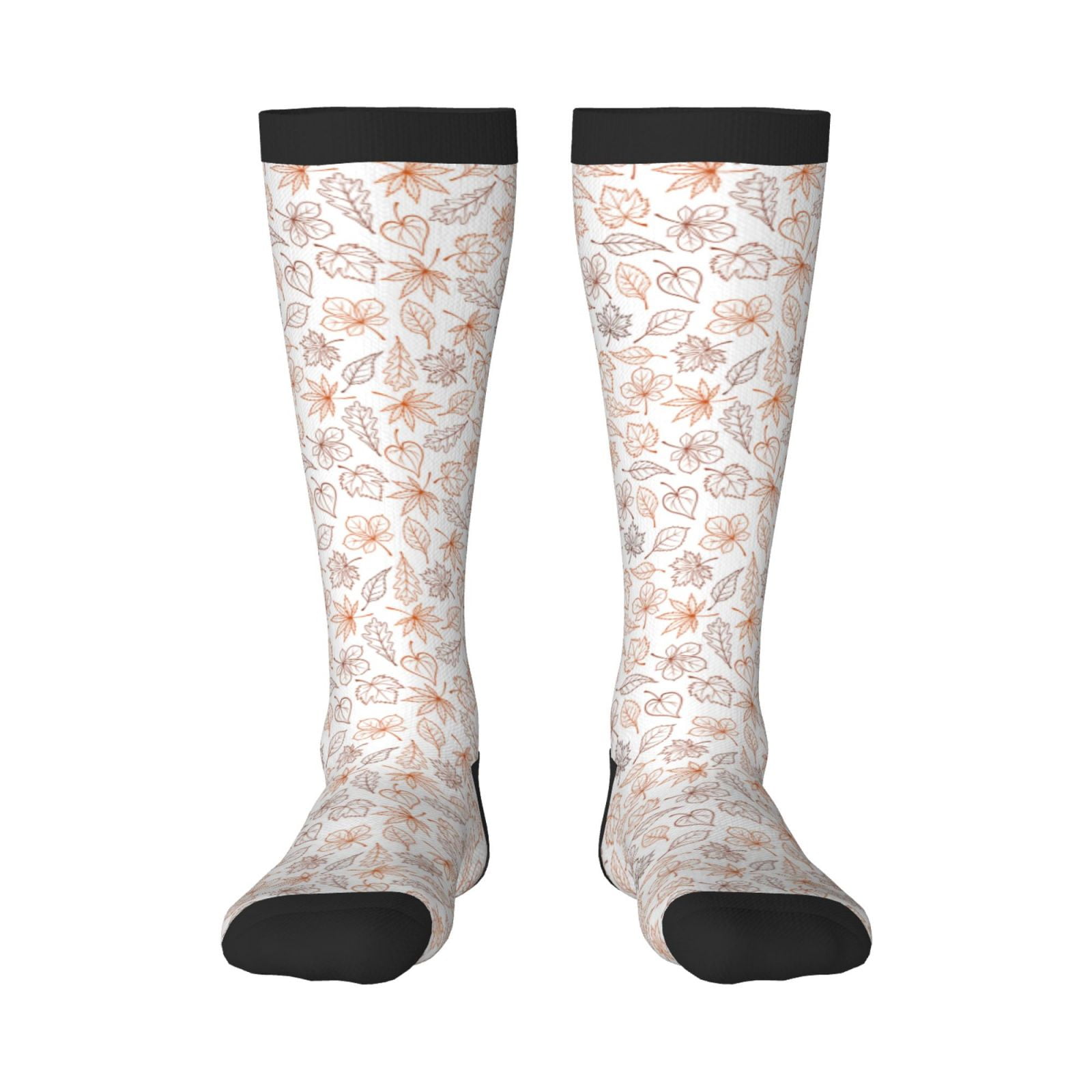 Naloa Maple Leaves Thigh High Socks Extra Long Stretchy Sock Women Over ...