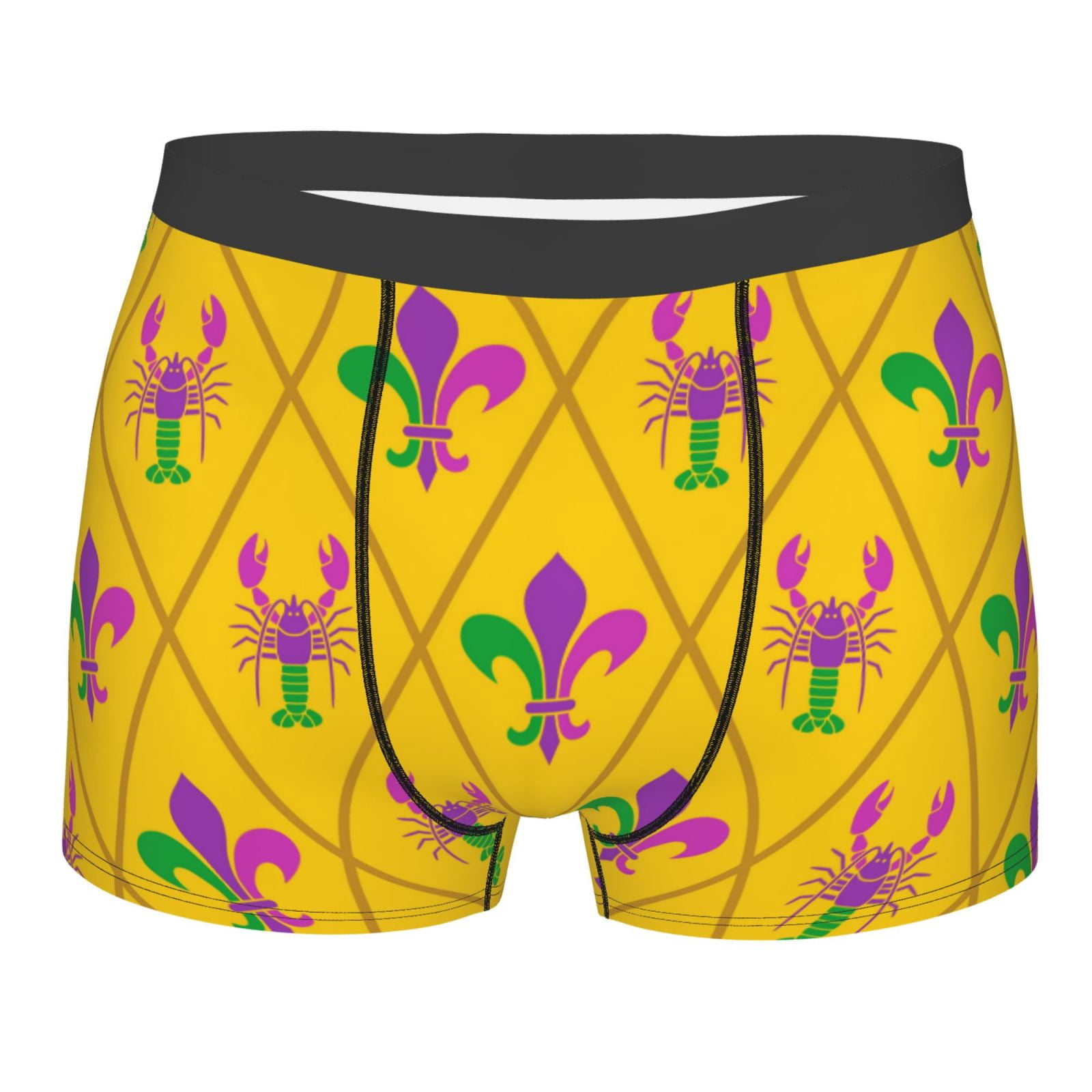 Naloa Mardi Gras Crayfish and Fleur de lis Print Mens Underwear ...