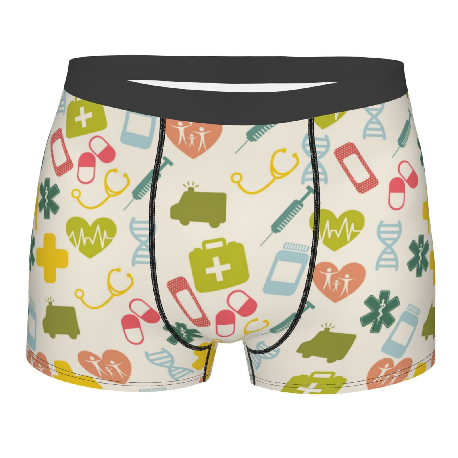 Naloa Medical Icons Print Mens Underwear - Boxers for Men, Classic ...