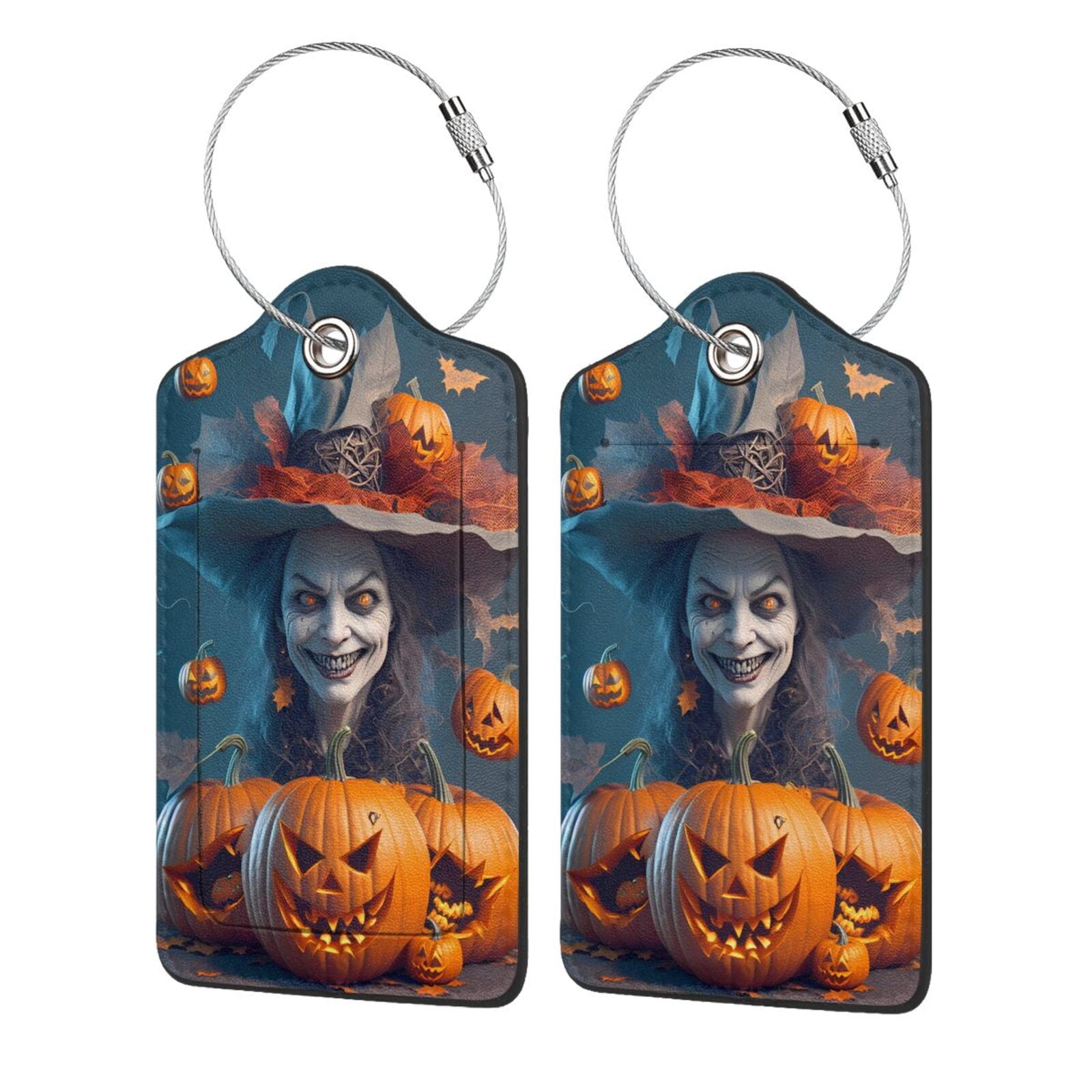 Naloa Modern Style Pumpkin Witch Luggage Tag for Suitcase Leather ...