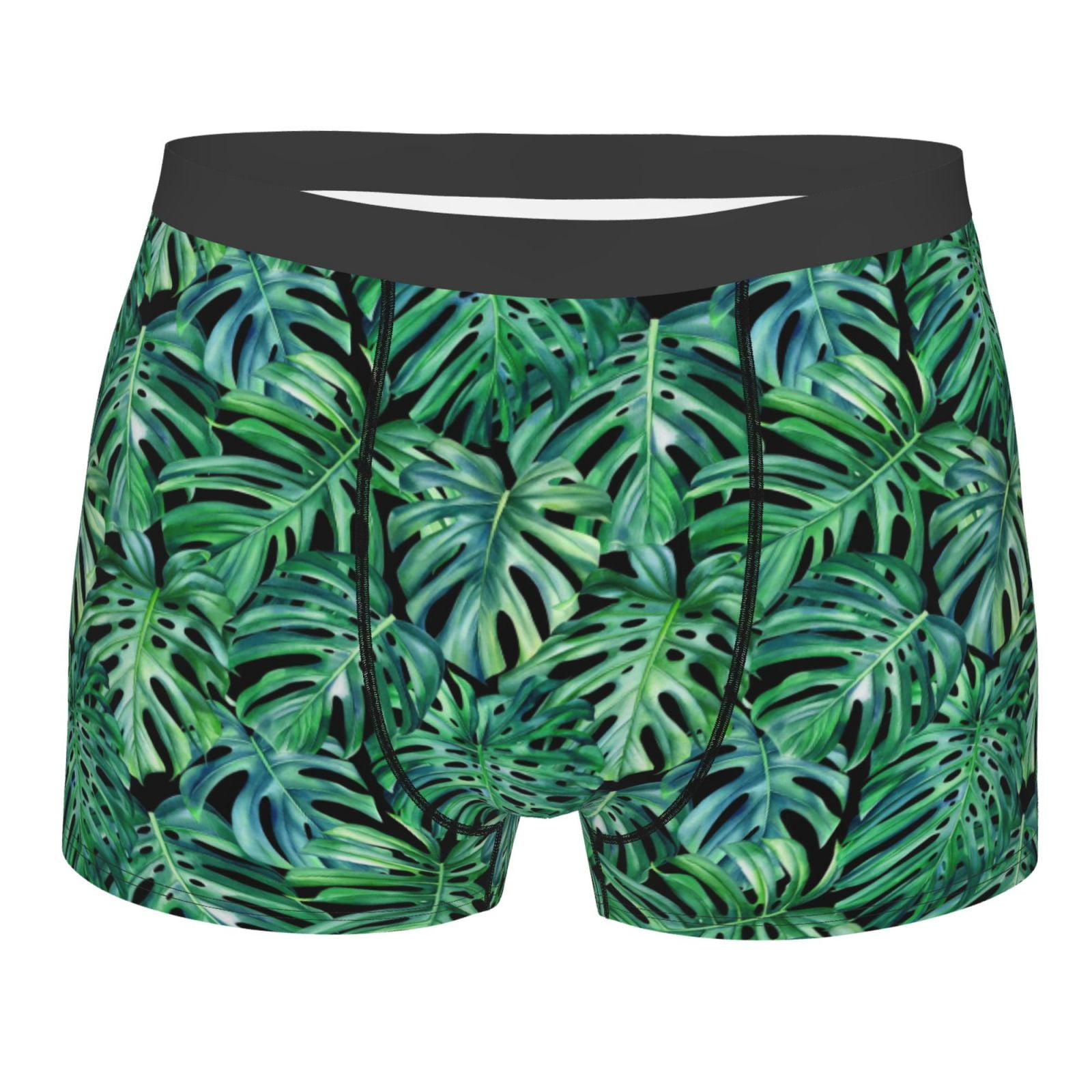 Naloa Monstera Leaves Print Mens Underwear - Boxers for Men, Classic ...