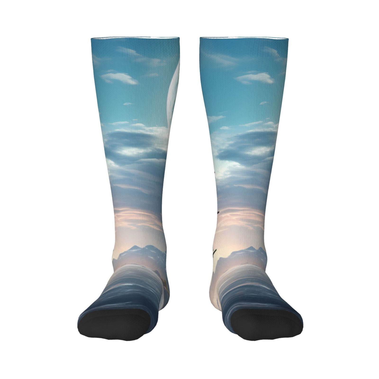 Naloa Moonlit Sea Sailboat Thigh High Socks Extra Long Stretchy Sock ...