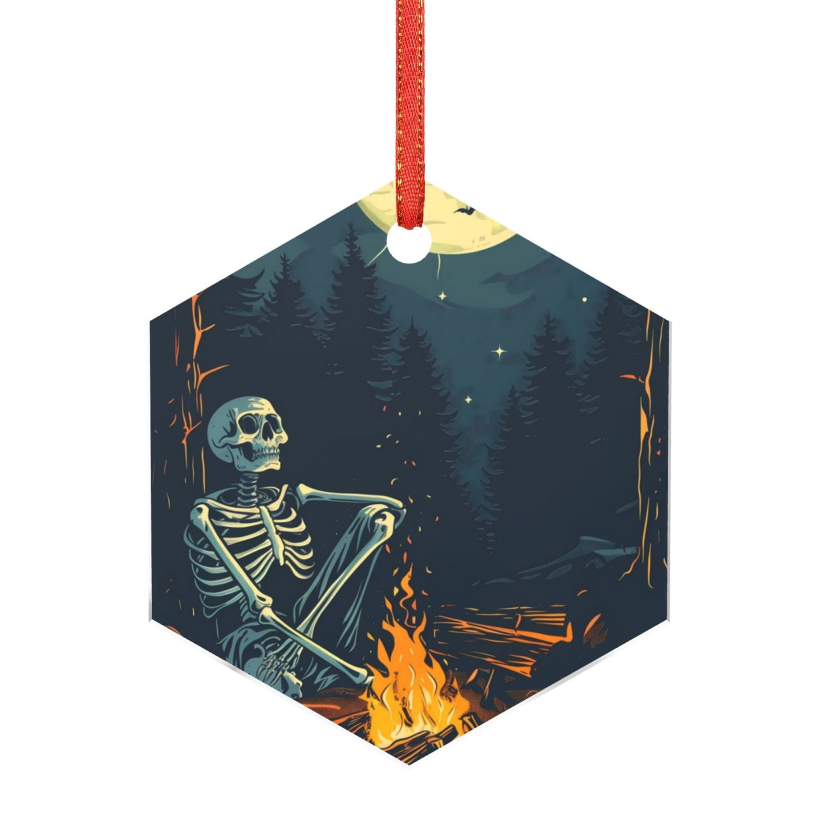 Naloa Moonlit Skeleton Campfire Acrylic Santa Tree Decorations ...