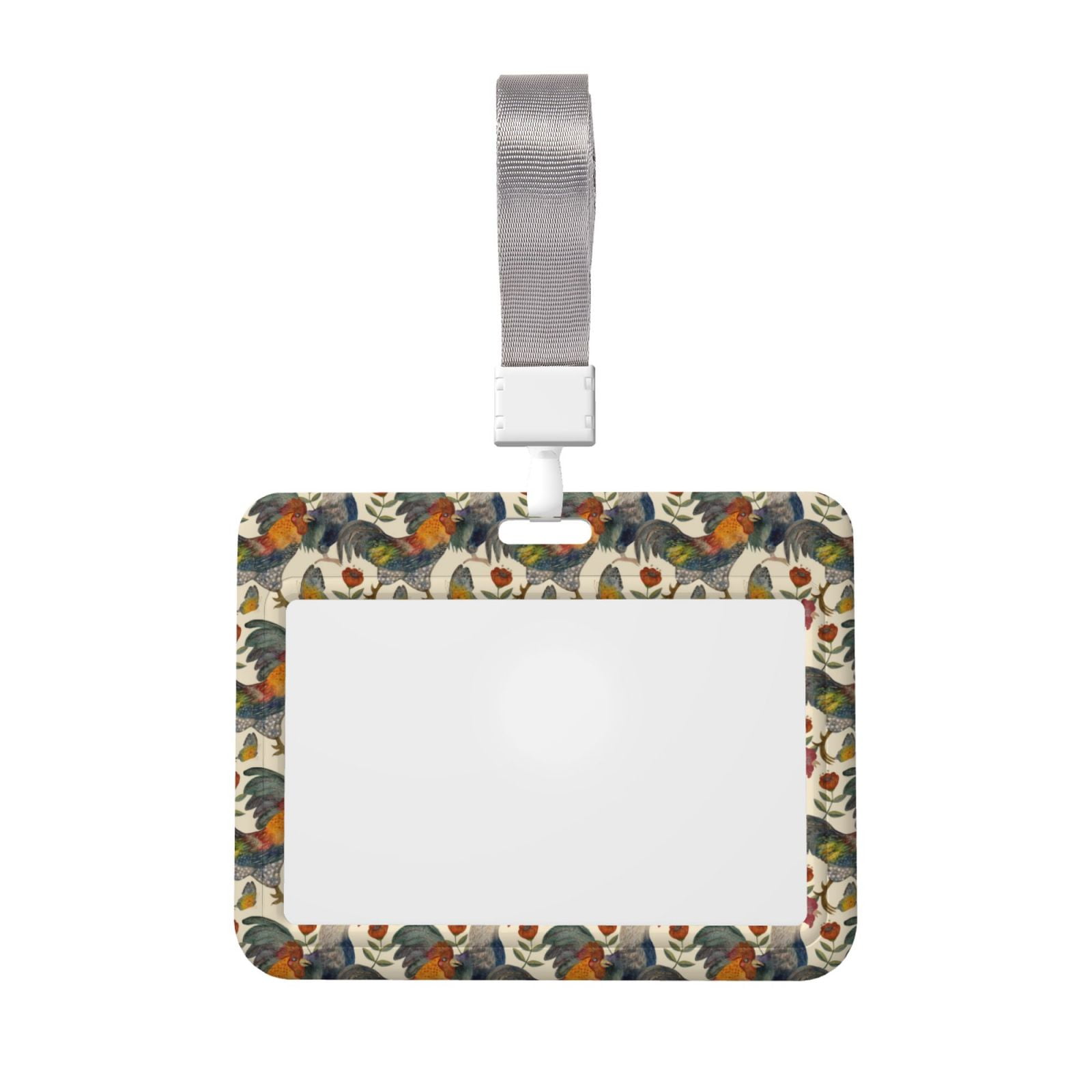 Naloa Multi-Colored Roosters Card Badge Holder Work Badge Sleeve for ...