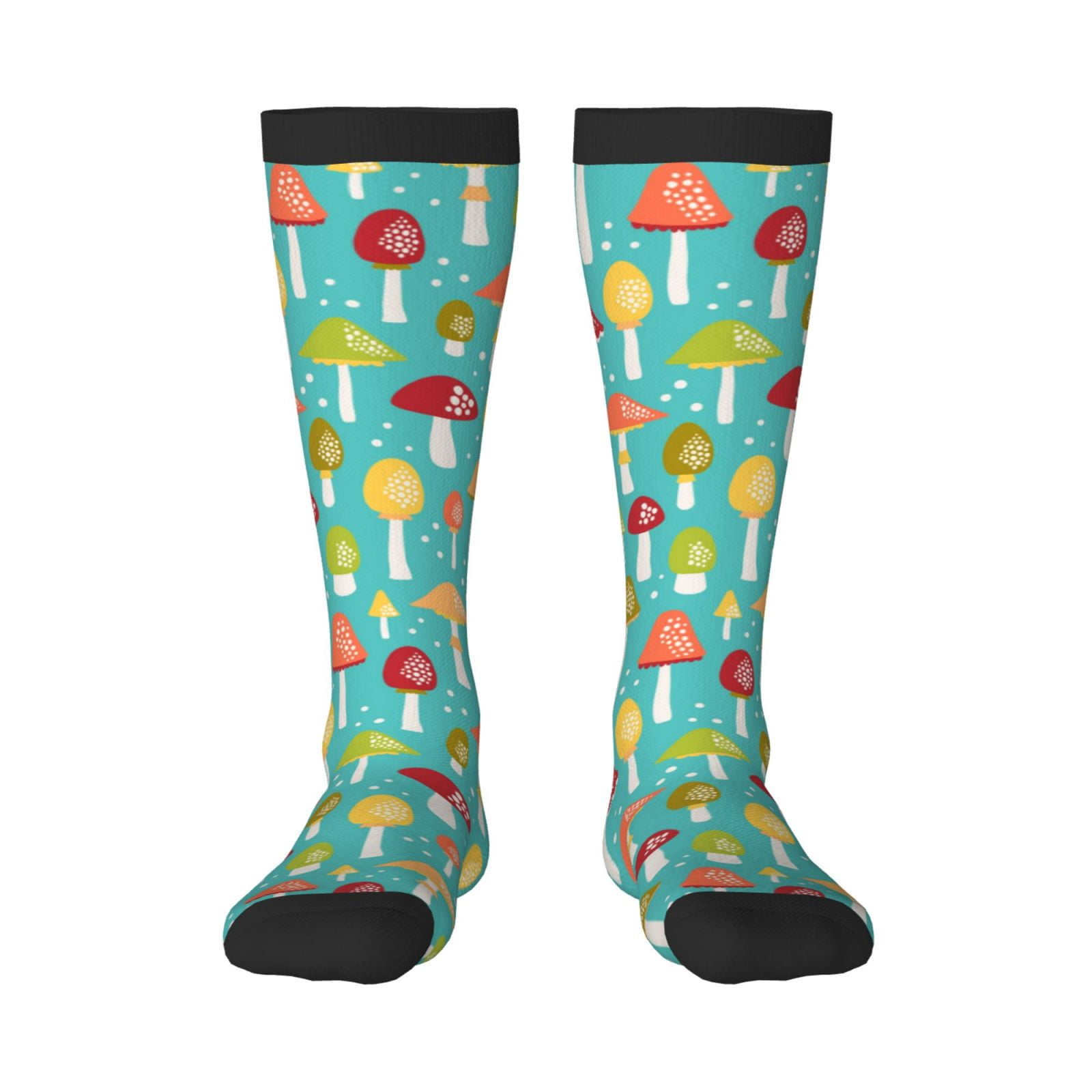 Naloa Mushrooms Thigh High Socks Extra Long Stretchy Sock Women Over ...