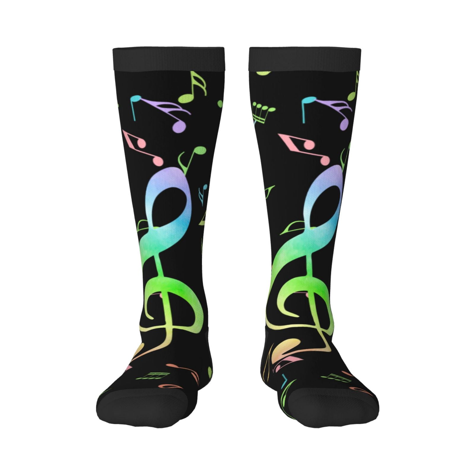 Naloa Music Notes Knee Socks, High Socks Long Stretchy Sock Women Knee ...