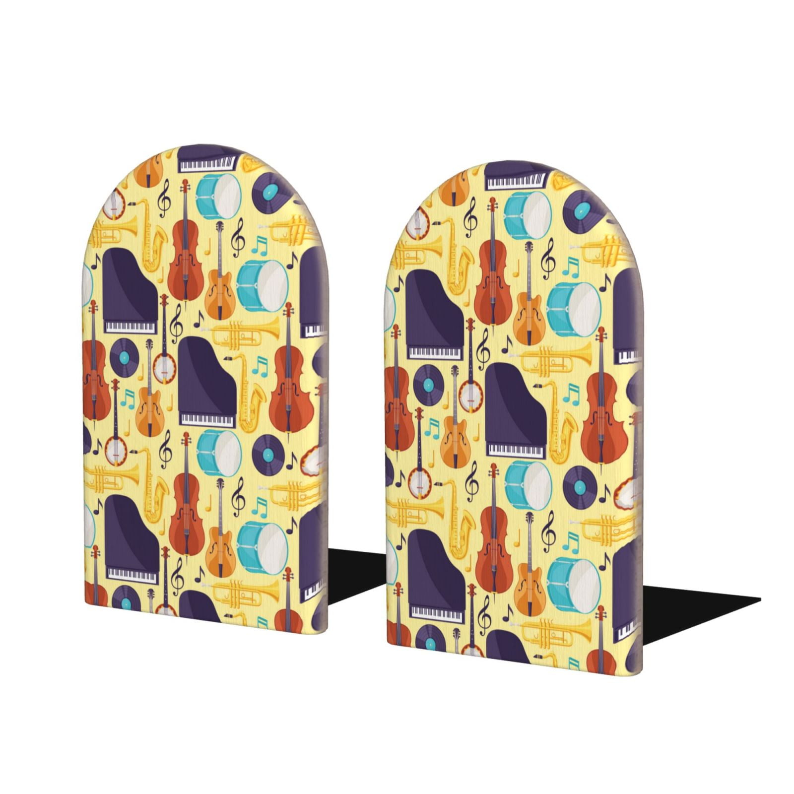 Naloa Musical Instruments Wood Non-Skid Bookend for Shelves,Book Ends ...