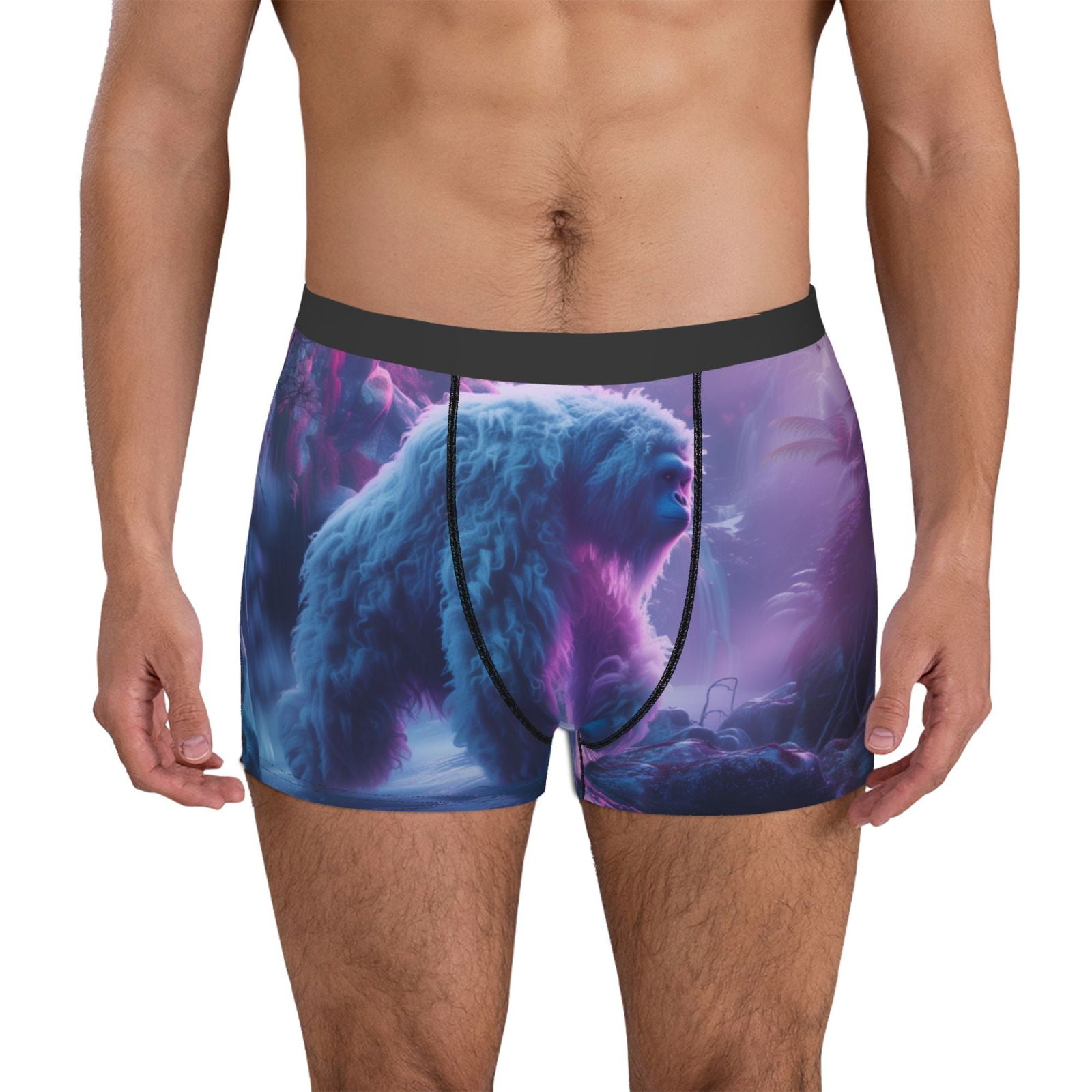 Naloa Mystical White Gorilla Jungle Mens Underwear Boxers For Men