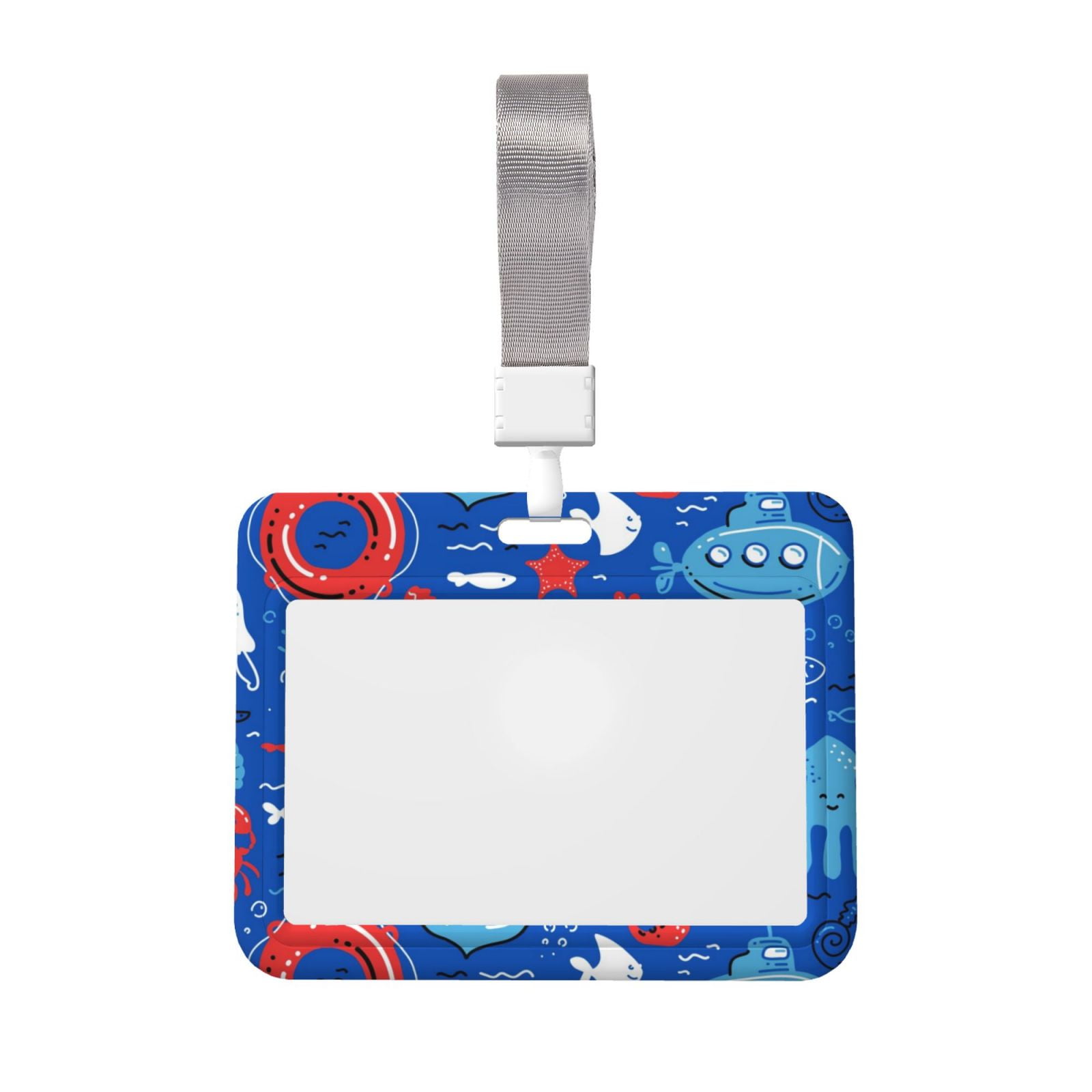 Naloa Nautical Animals Card Badge Holder Work Badge Sleeve for Office ...