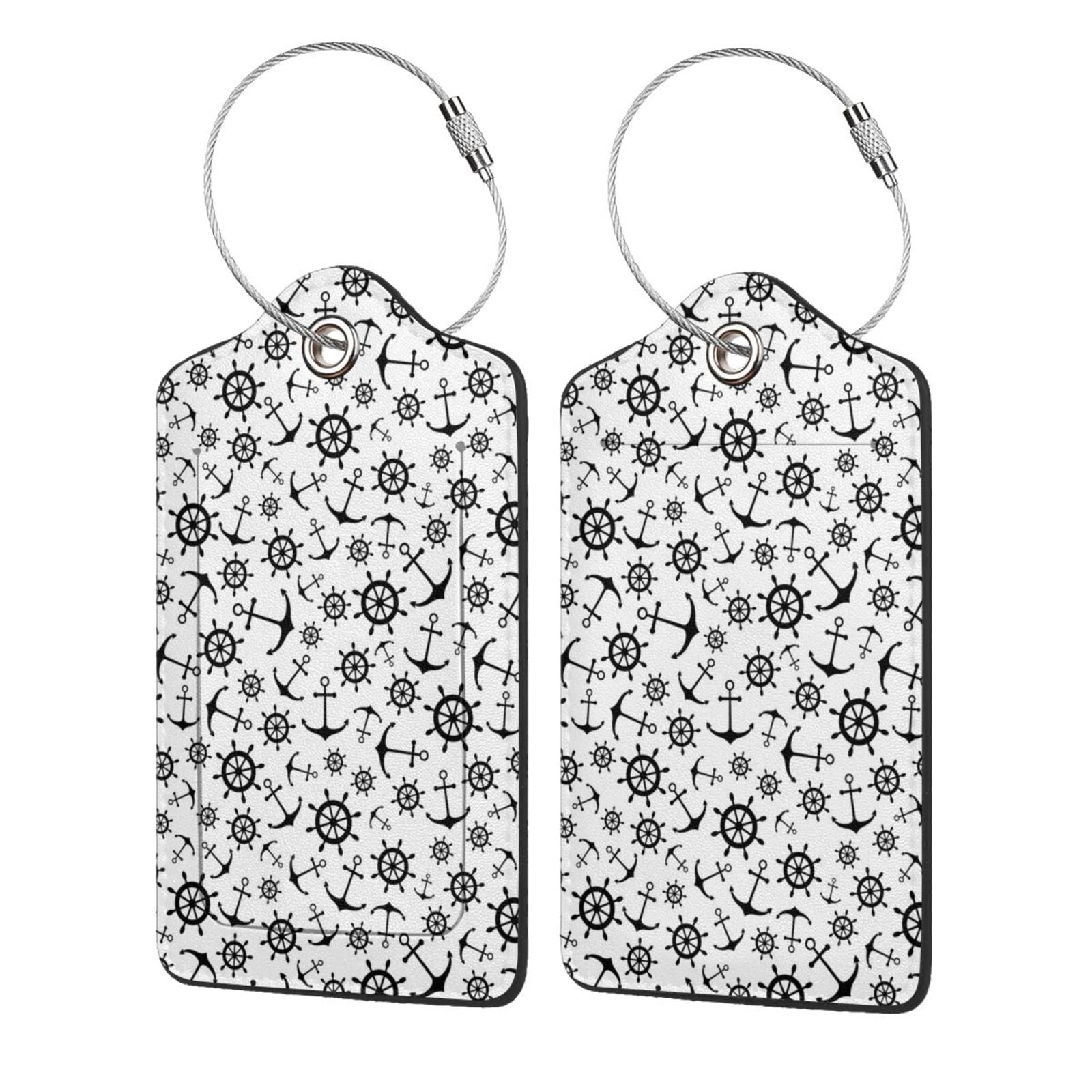 Naloa Nautical Themed Simple Anchors Luggage Tag for Suitcase Leather ...