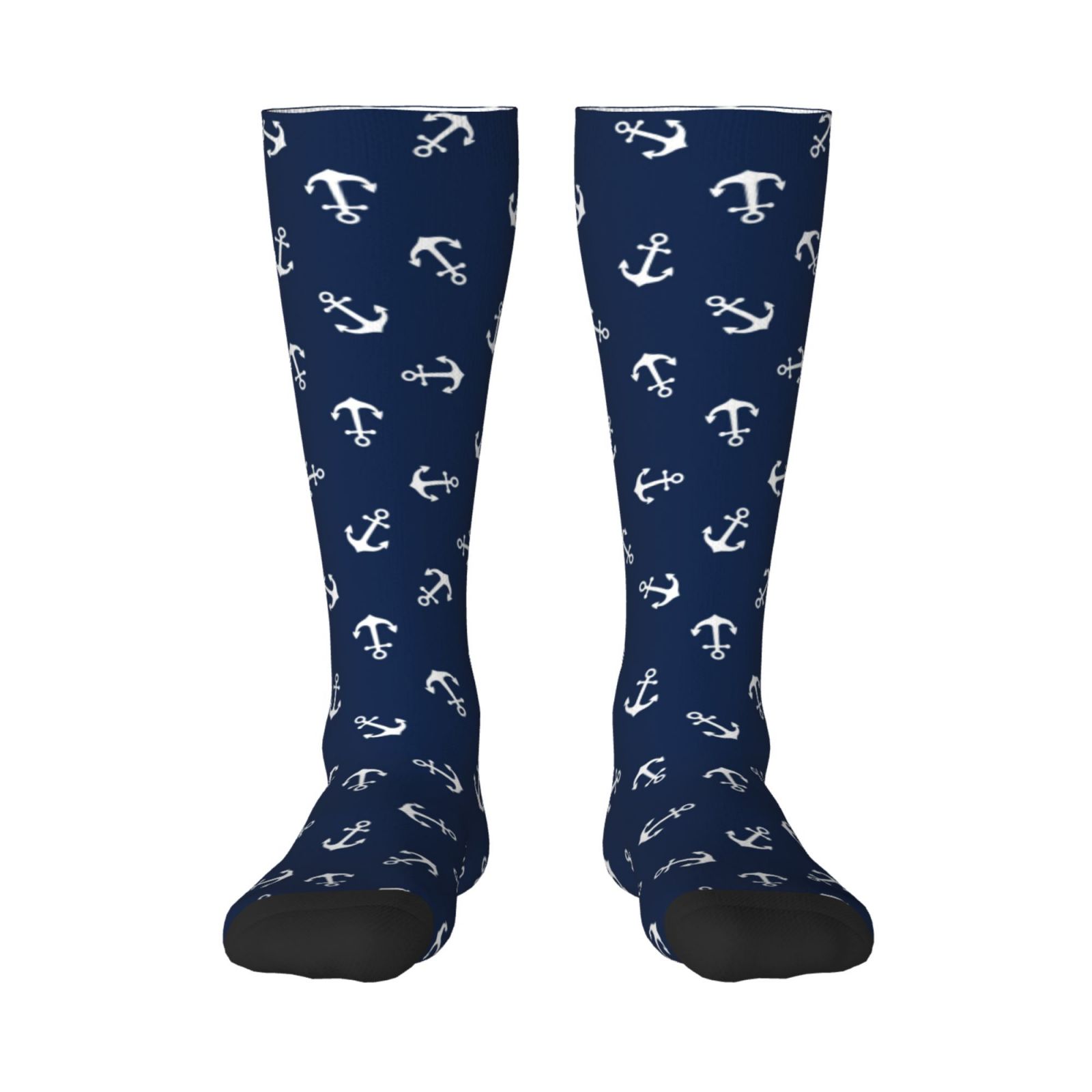 Naloa Nautical Themed Simple Anchors Thigh High Socks Extra Long ...