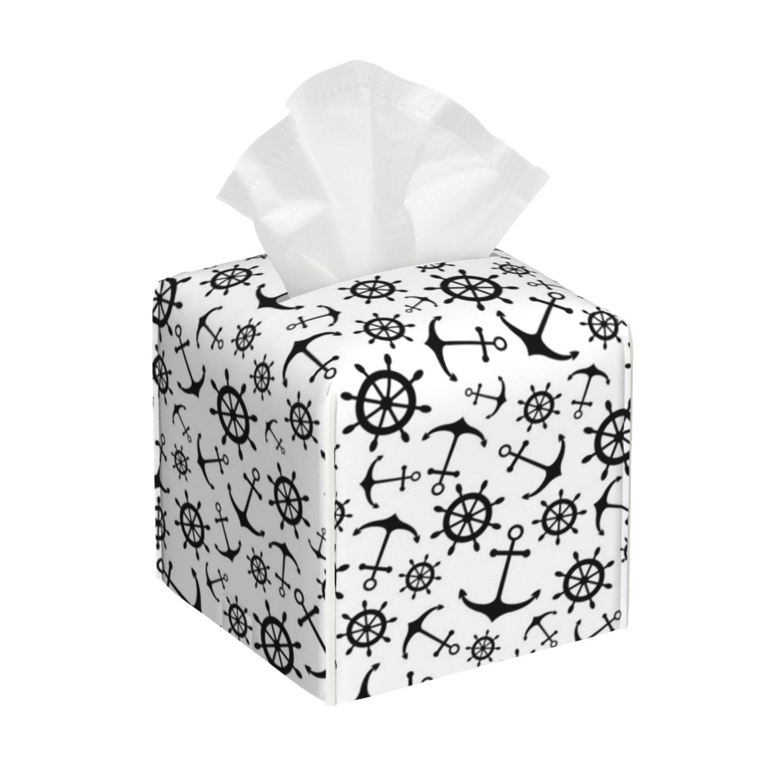 Naloa Nautical Themed Simple Anchors Tissue Box CoverLeather Tissue ...