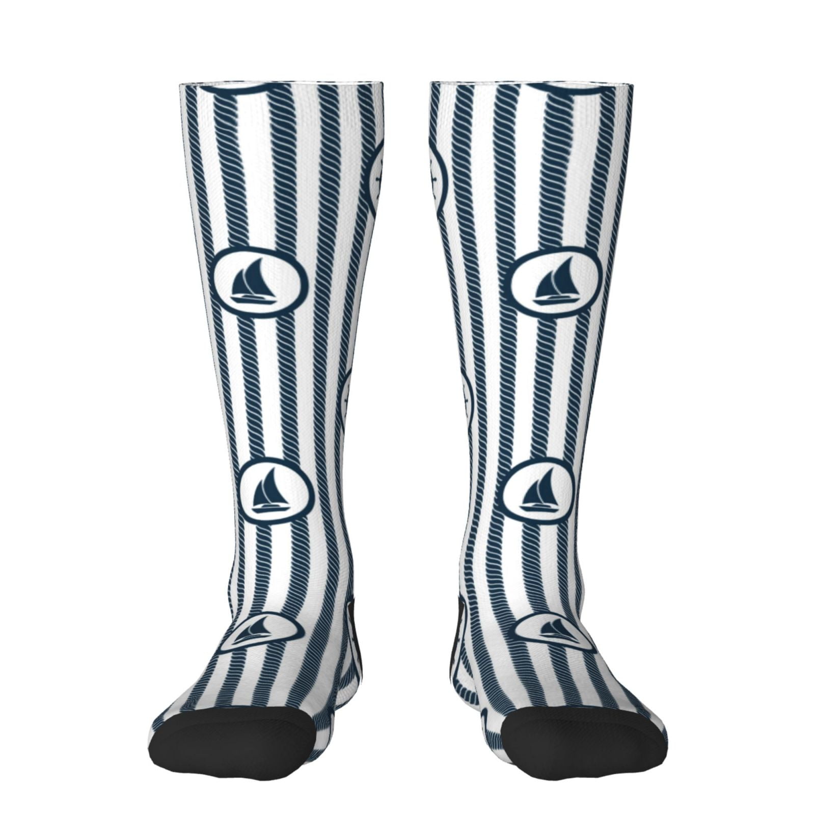 Naloa Nautical1 Thigh High Socks Extra Long Stretchy Sock Women Over ...