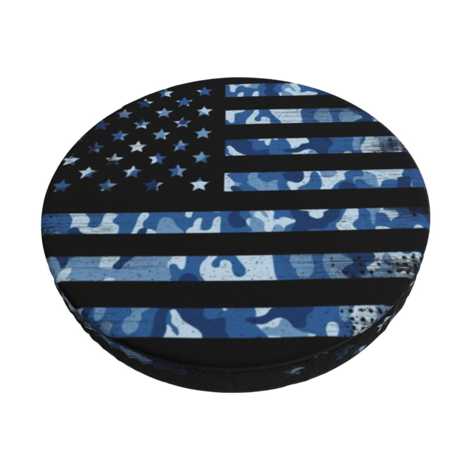 Naloa Navy Camouflage American Flag Round Bar Stool Cushion Cover 12-14 ...