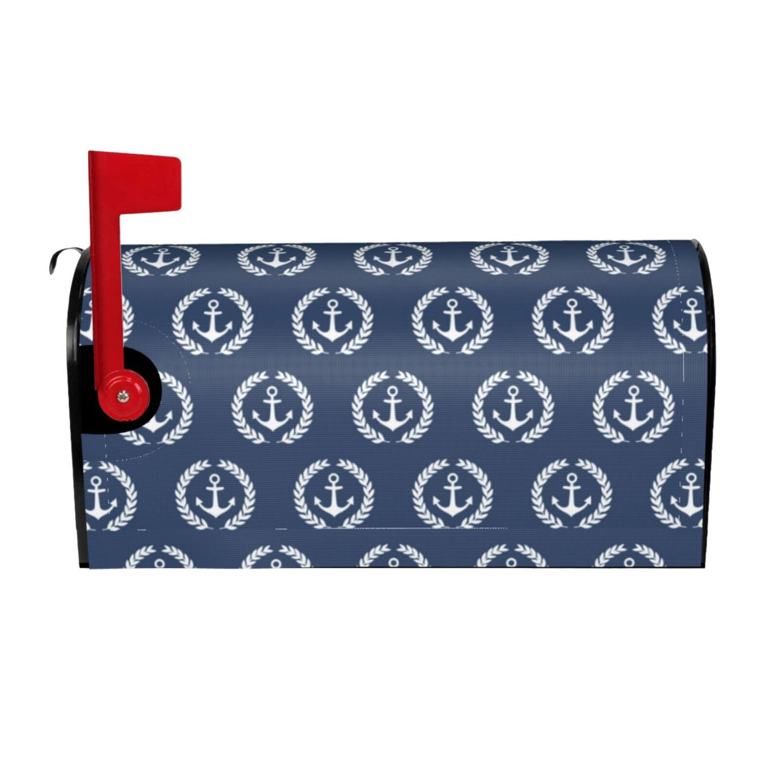 Naloa Navy Nautical Mailbox Covers Magnetic Post Box Cover Post Letter ...