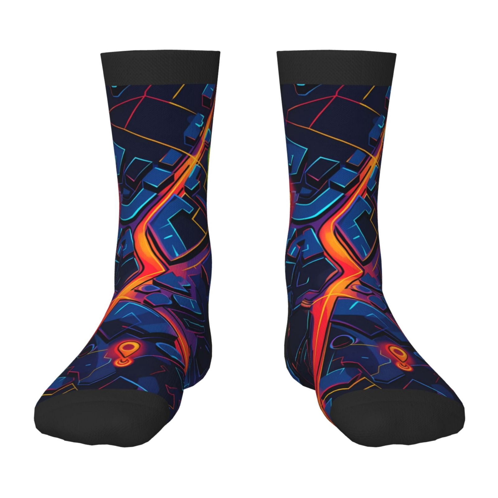 Naloa Neon City Map Kids Socks Unisex Kids and Toddlers' Crew Socks, ,1 ...