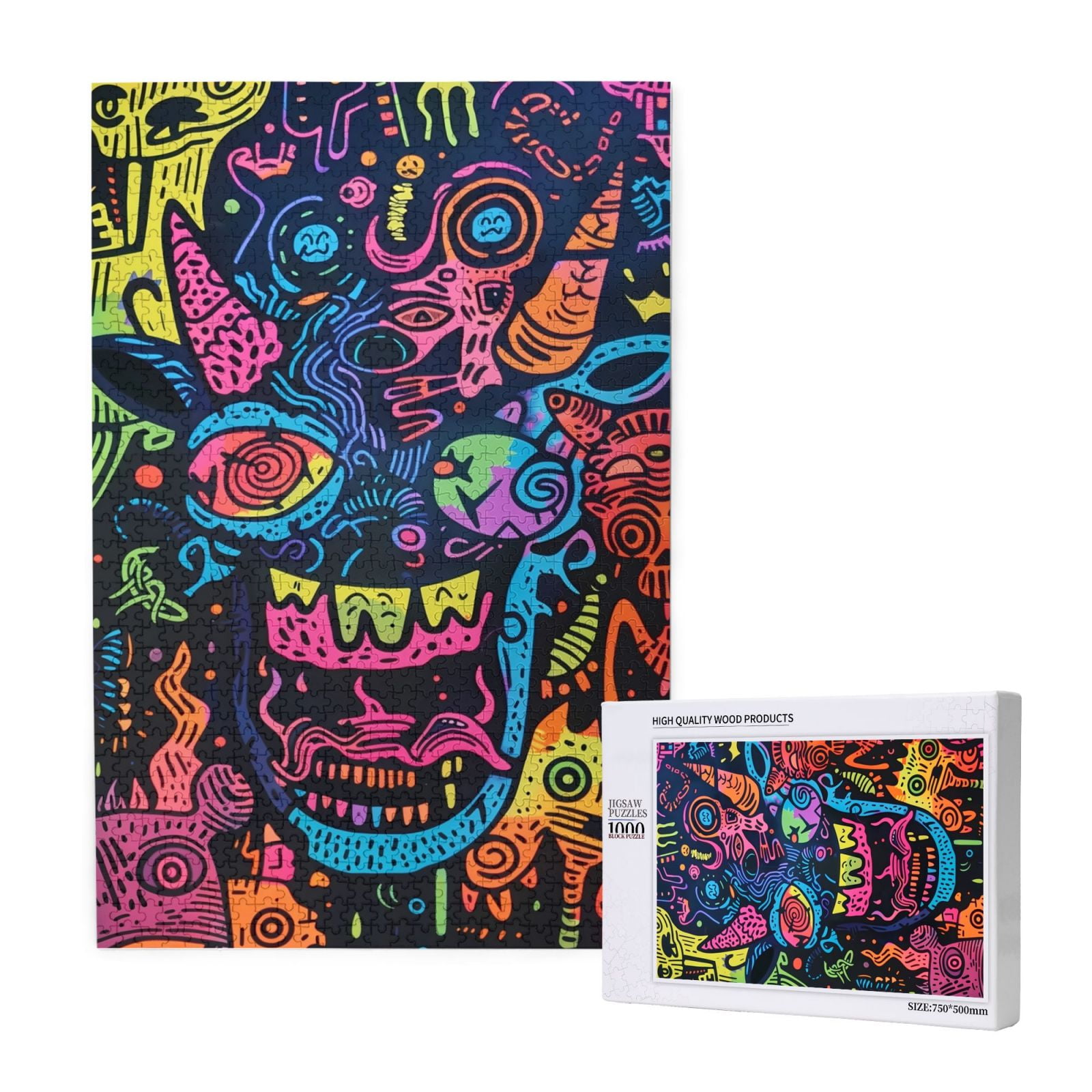Naloa Neon Graffiti Urban Art Custom Puzzles Personalized Puzzle 1000 ...