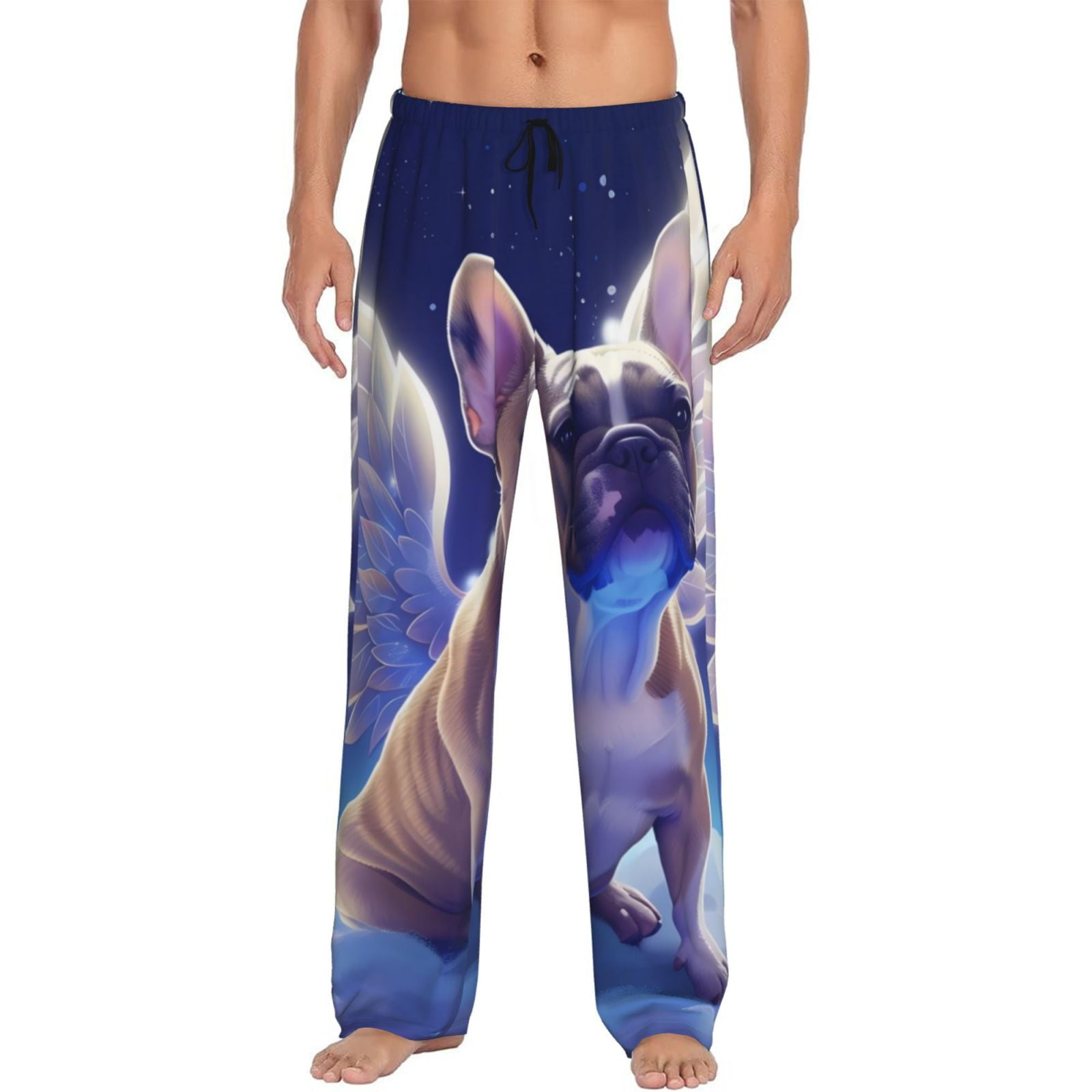 Naloa Night Sky Winged French Bulldog Pajama Pants Men, PJ Bottoms ...