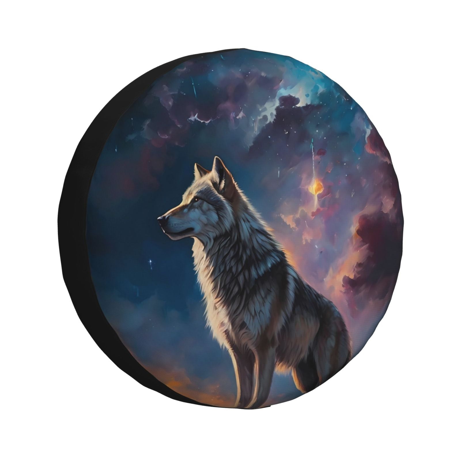 Naloa Night Sky Wolf PVC Leather Spare Tire Wheel Cover for Car Truck ...