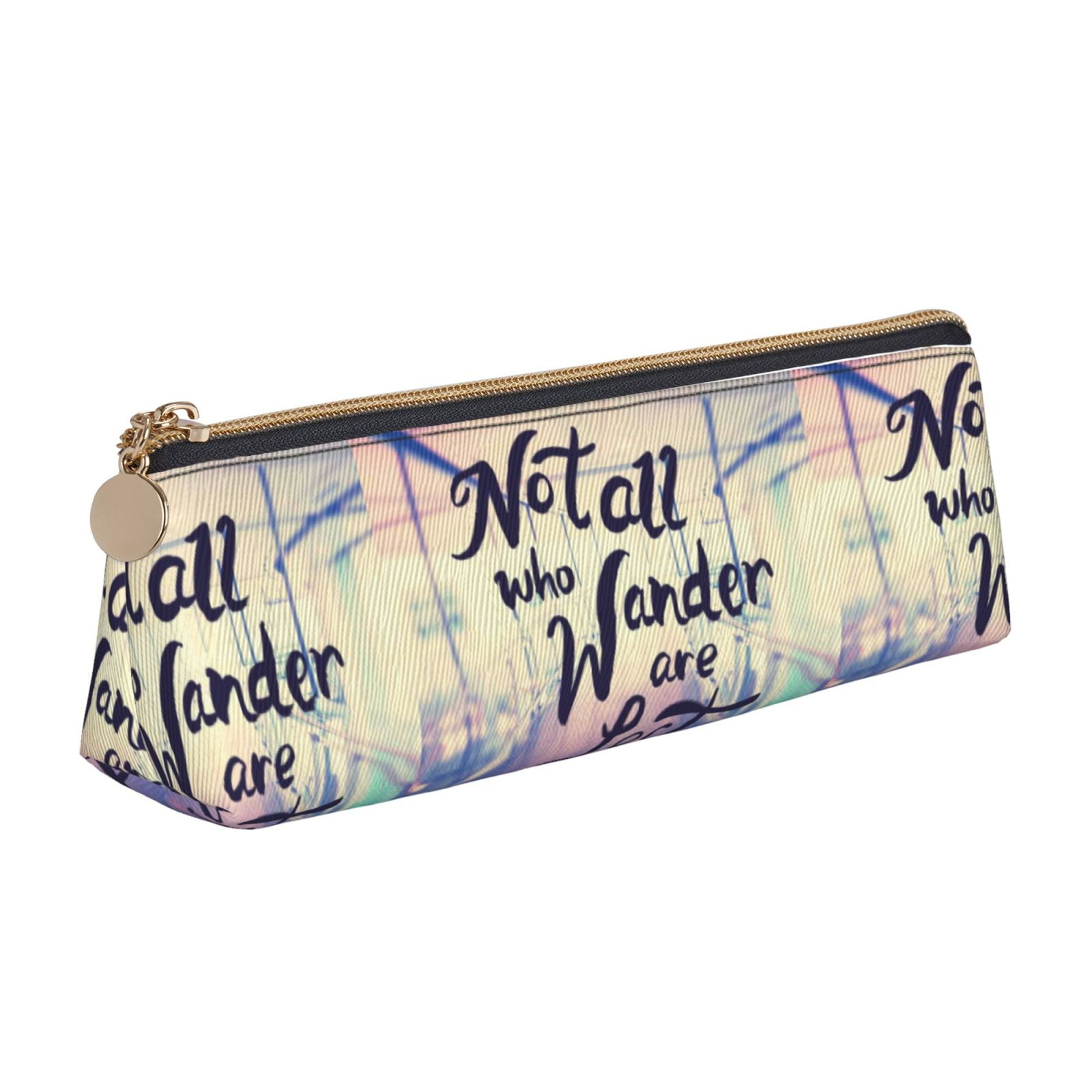 Naloa Not All Those Who Wander Are Lost Print Leather Pencil Case ...
