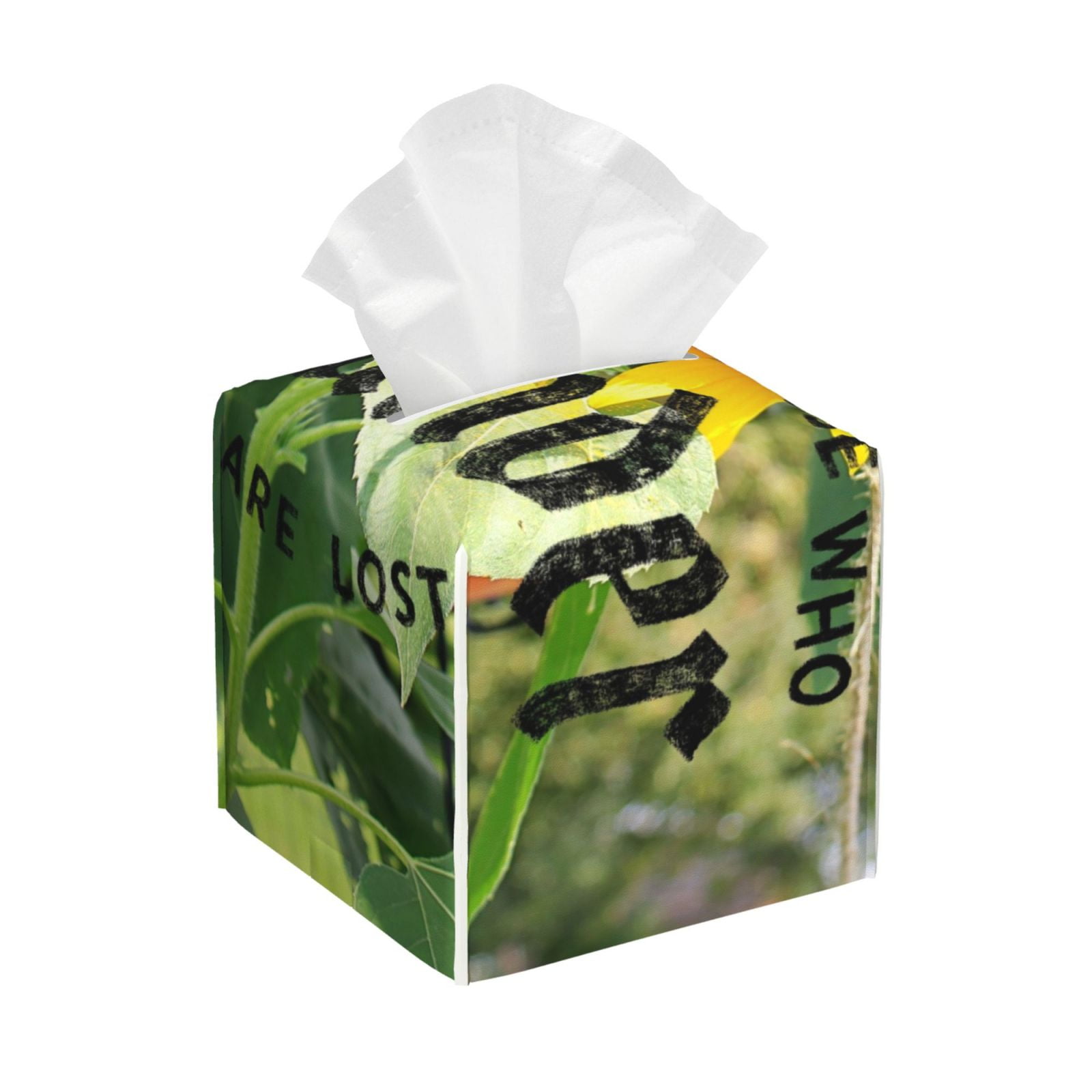 Naloa Not All Who Wander Are Lost Tissue Box Cover Leather Tissue ...