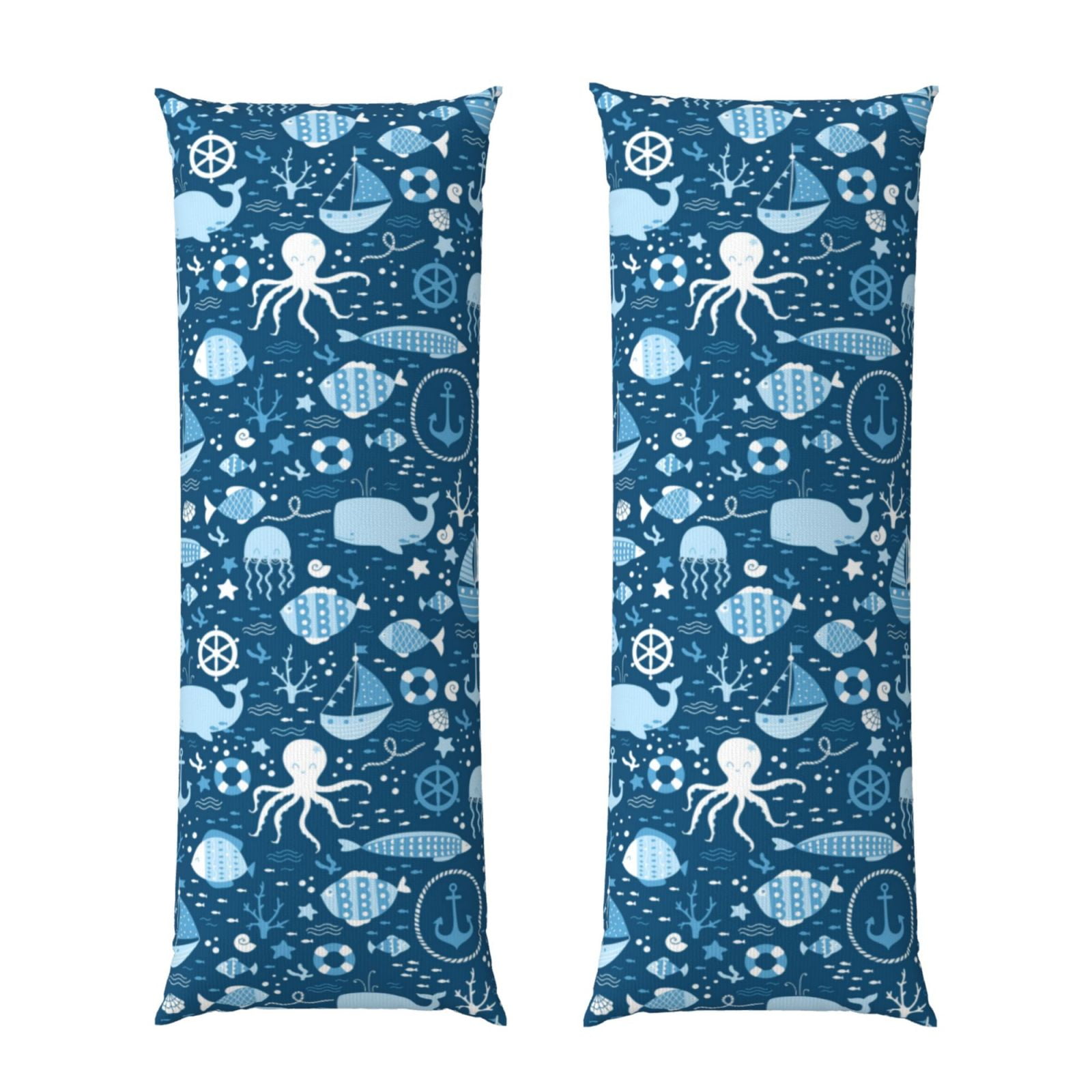 Naloa Octopus And Whale Super Soft 20x60 Body Pillow Case,Long Side ...