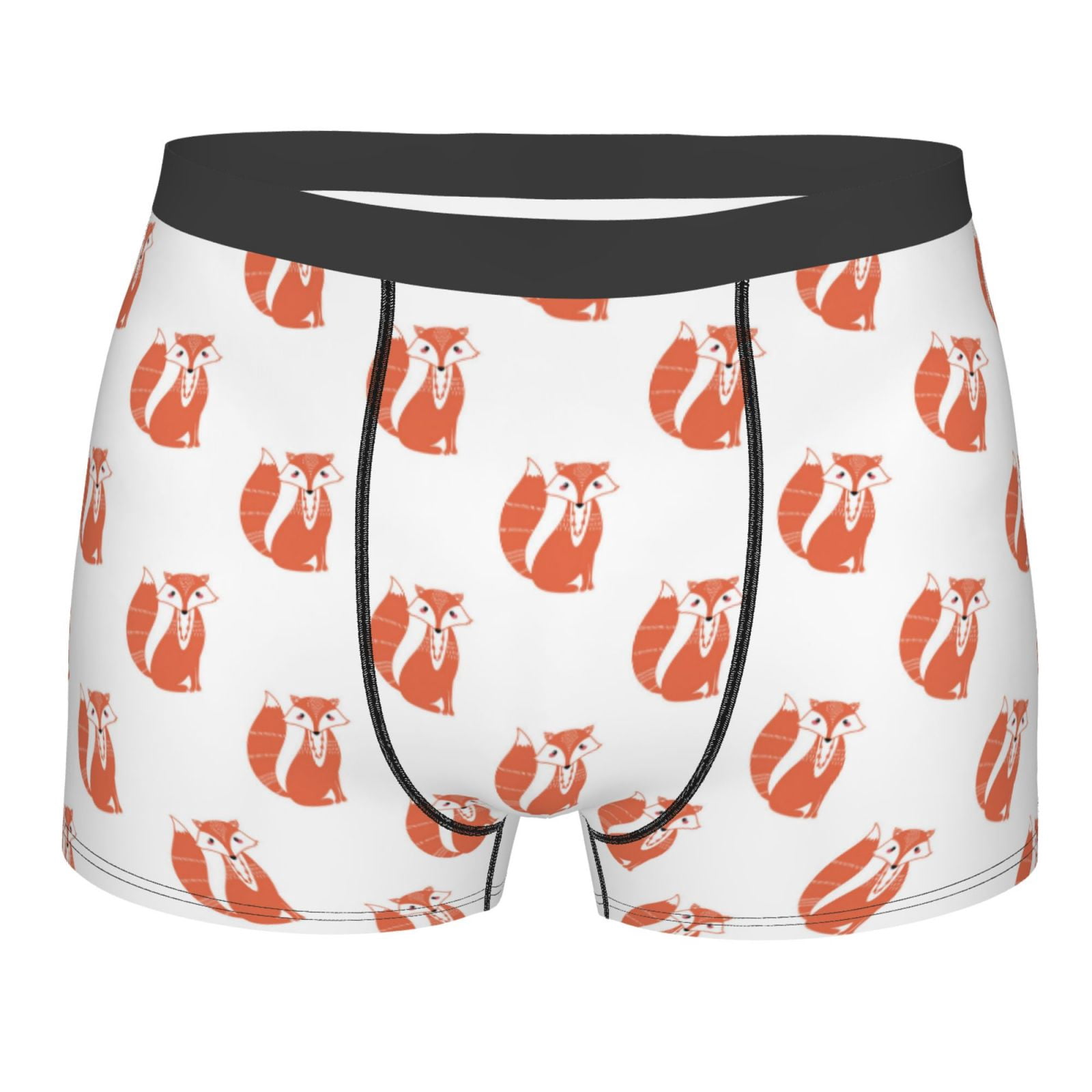 Naloa Orange Fox Print Mens Underwear - Boxers for Men, Classic Briefs ...