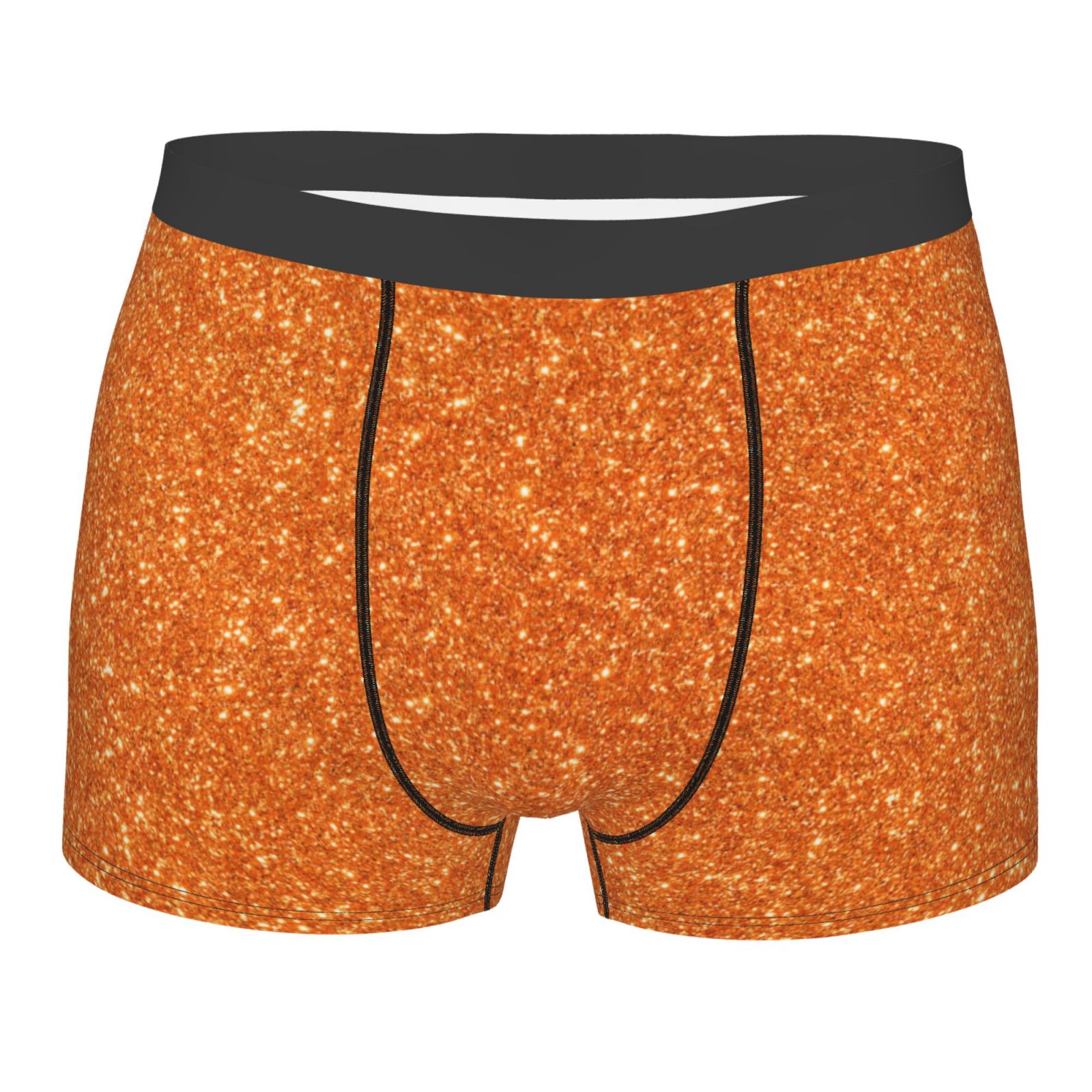 Naloa Orange Glitter Print Mens Underwear - Boxers for Men, Classic ...