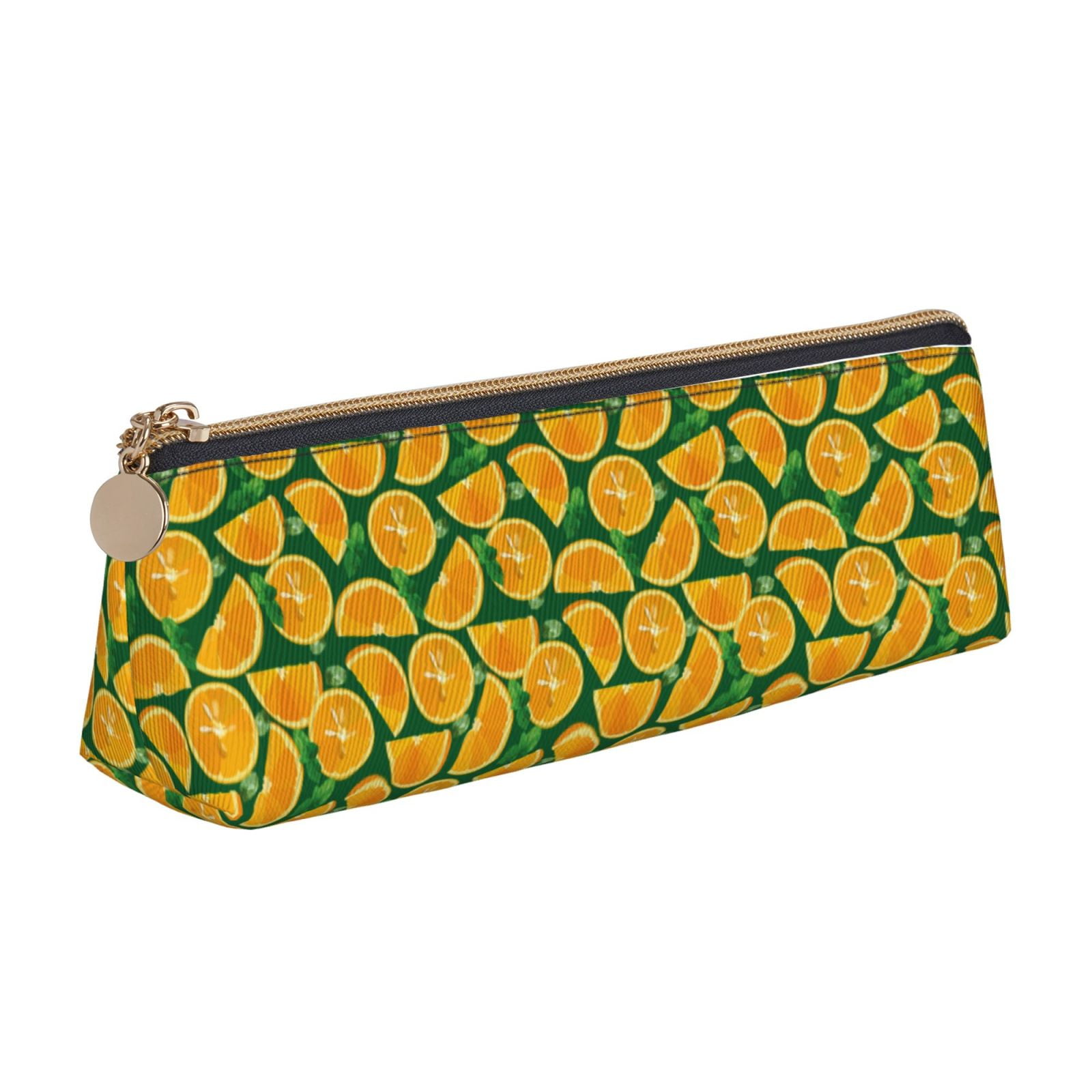 Naloa Orange Lemon Print Leather Pencil Case - Portable Big Capacity ...
