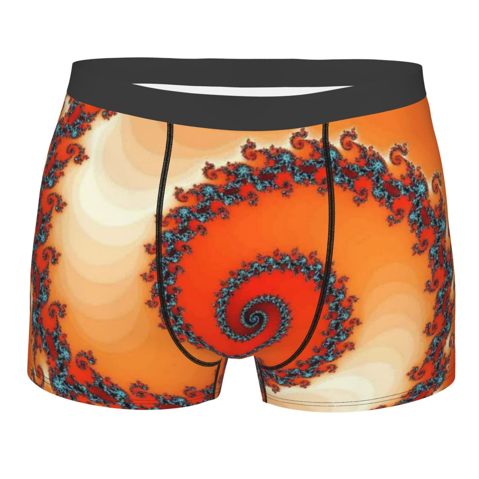 Naloa Orange Rotating Print Mens Underwear - Boxers for Men, Classic ...