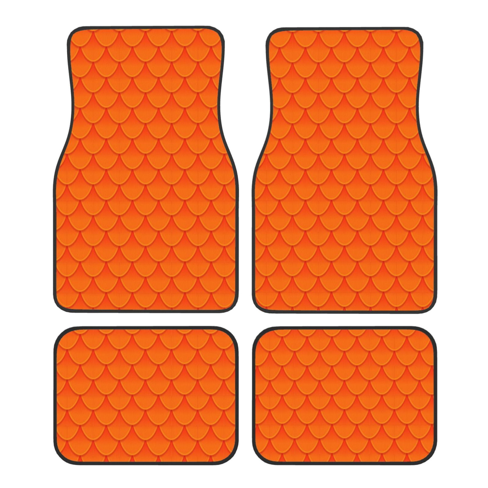 Naloa Orange Scales Car Foot Mat Set of 4 Pieces - Universal Floor ...
