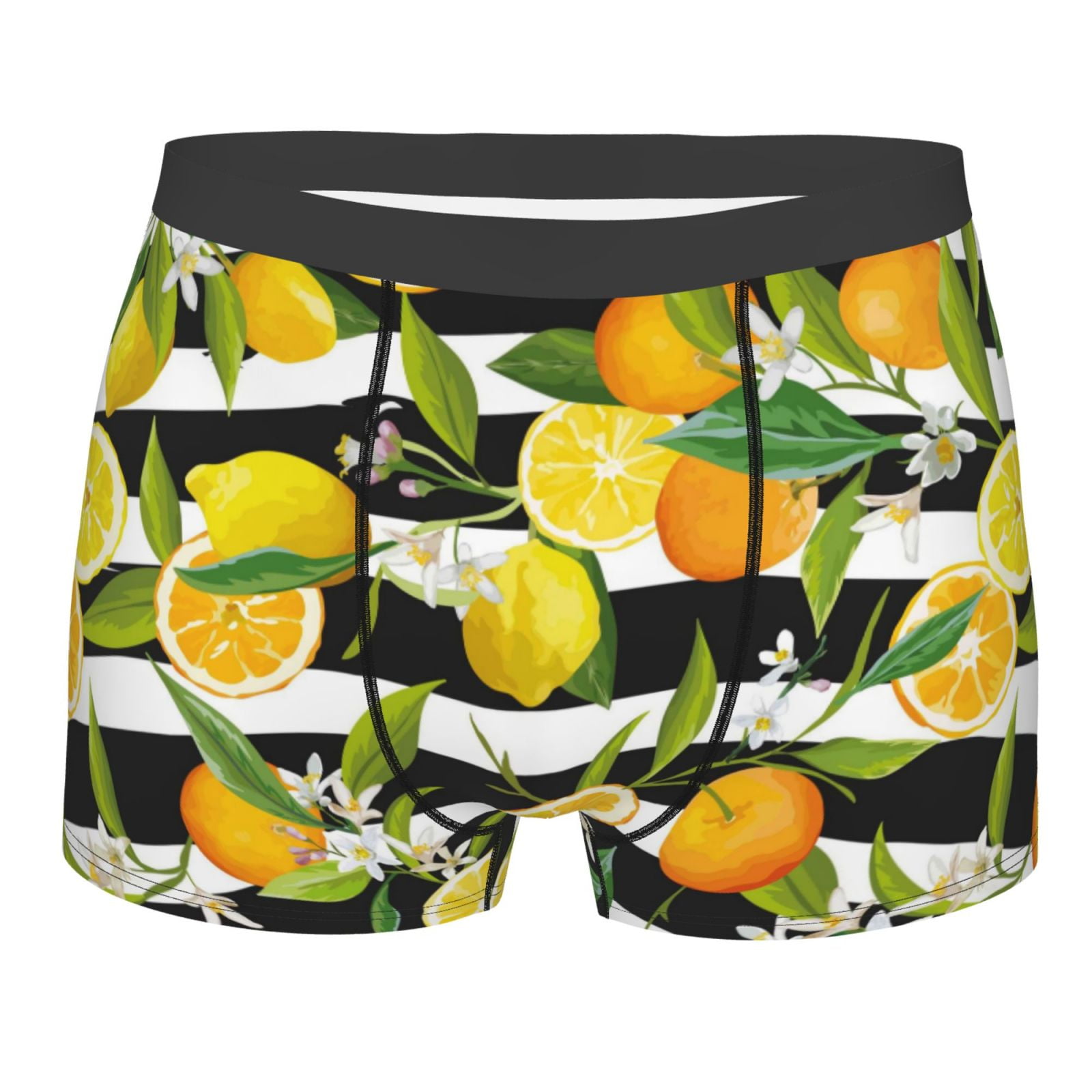 Naloa Orange and Lemon Print Mens Underwear - Boxers for Men, Classic ...